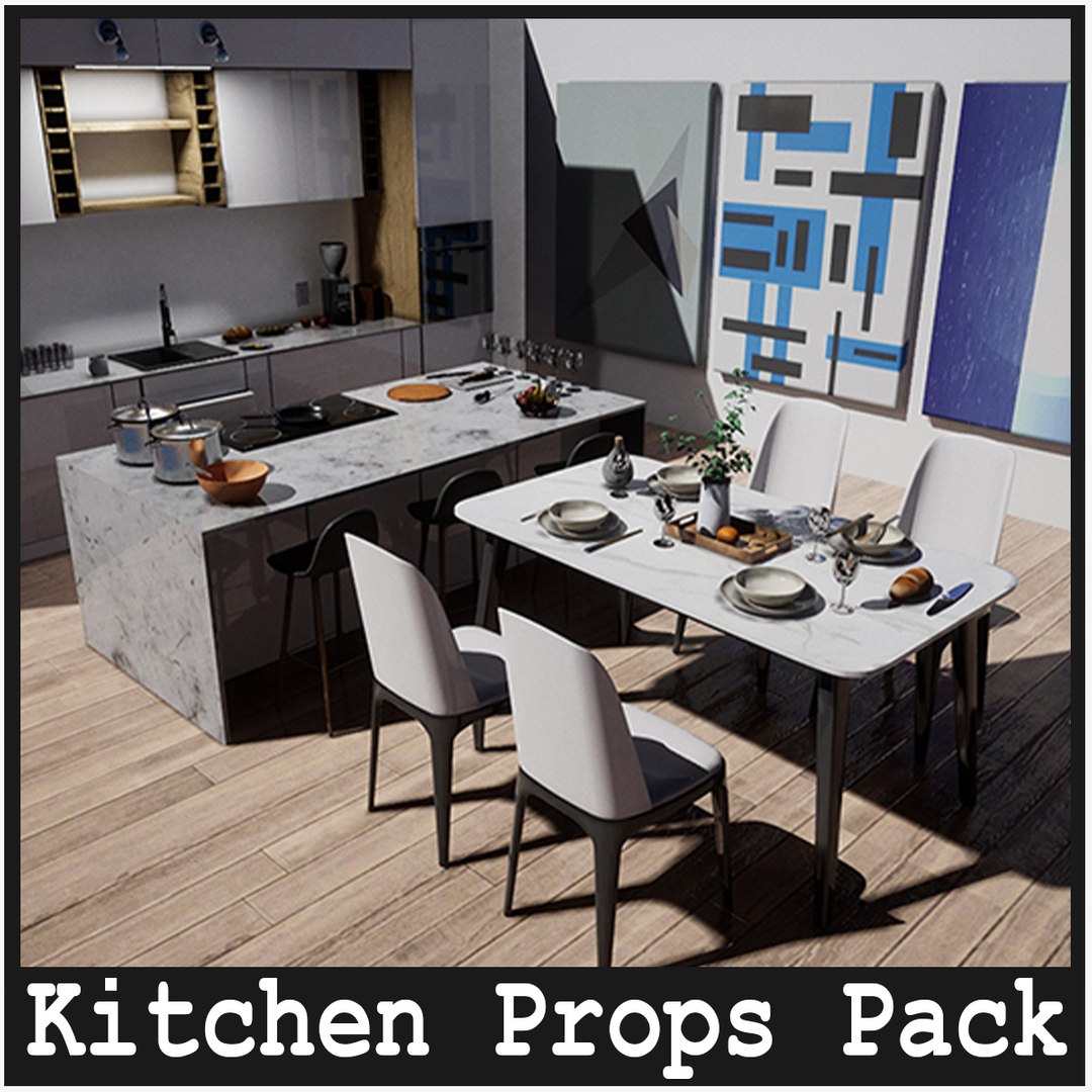 3D Model Kitchen Prop Package - TurboSquid 1984584