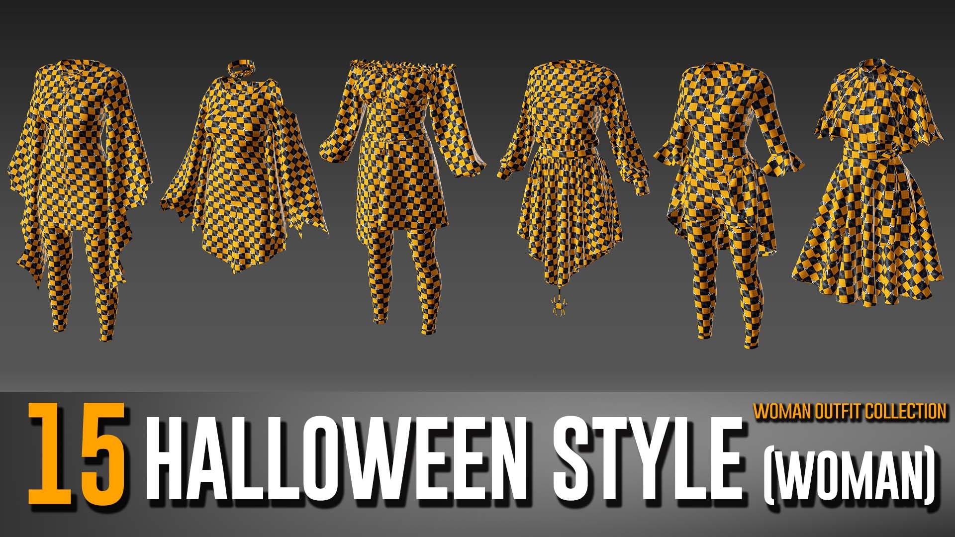 15 Woman Halloween Style Wear Collection- VOL 22 3D Model - TurboSquid ...