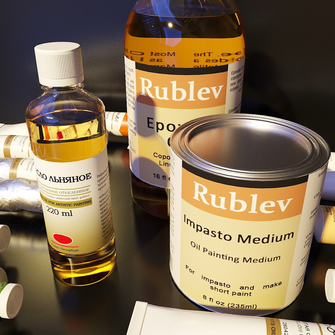 Artist studio oils set 3D model - TurboSquid 1651404