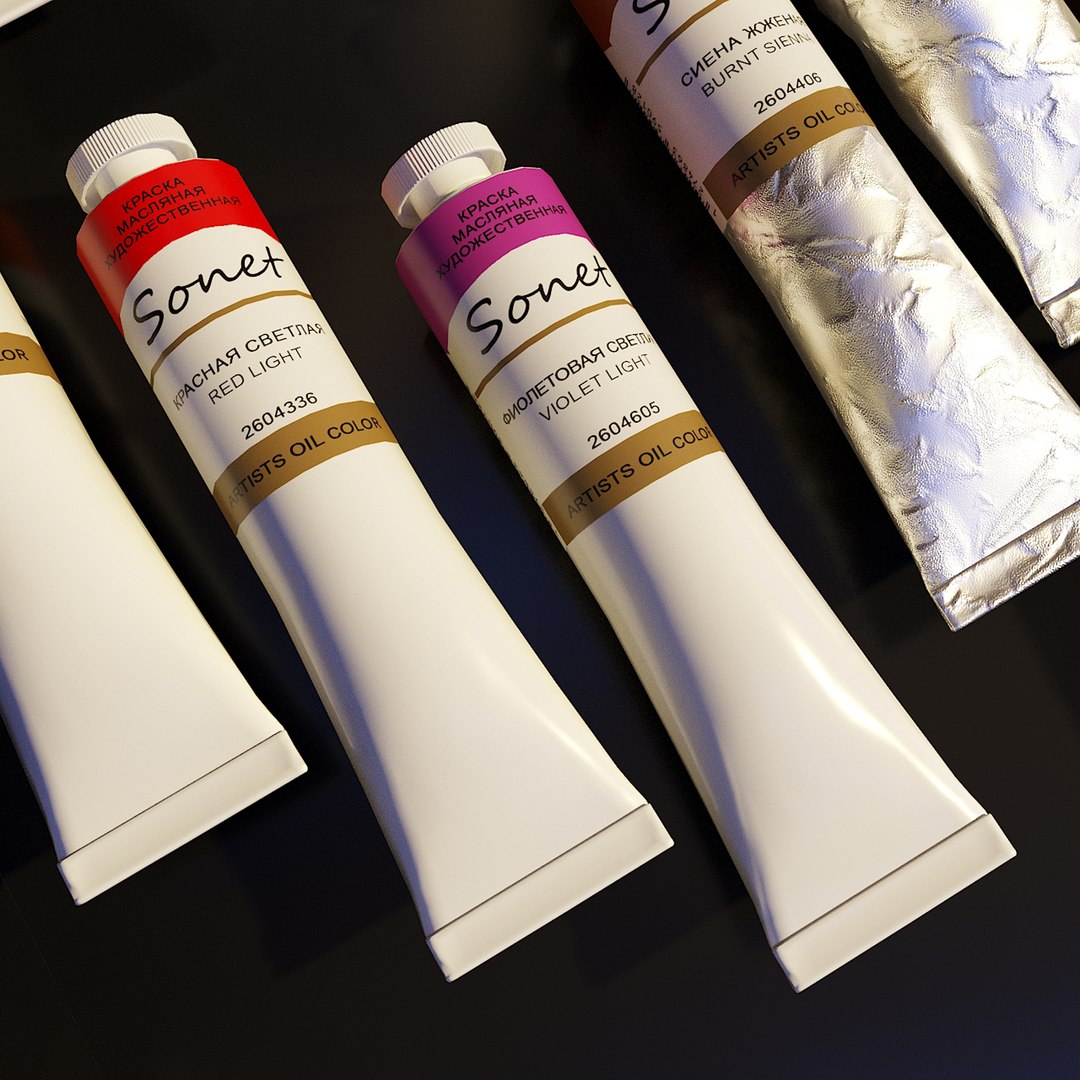 Artist studio oils set 3D model - TurboSquid 1651404