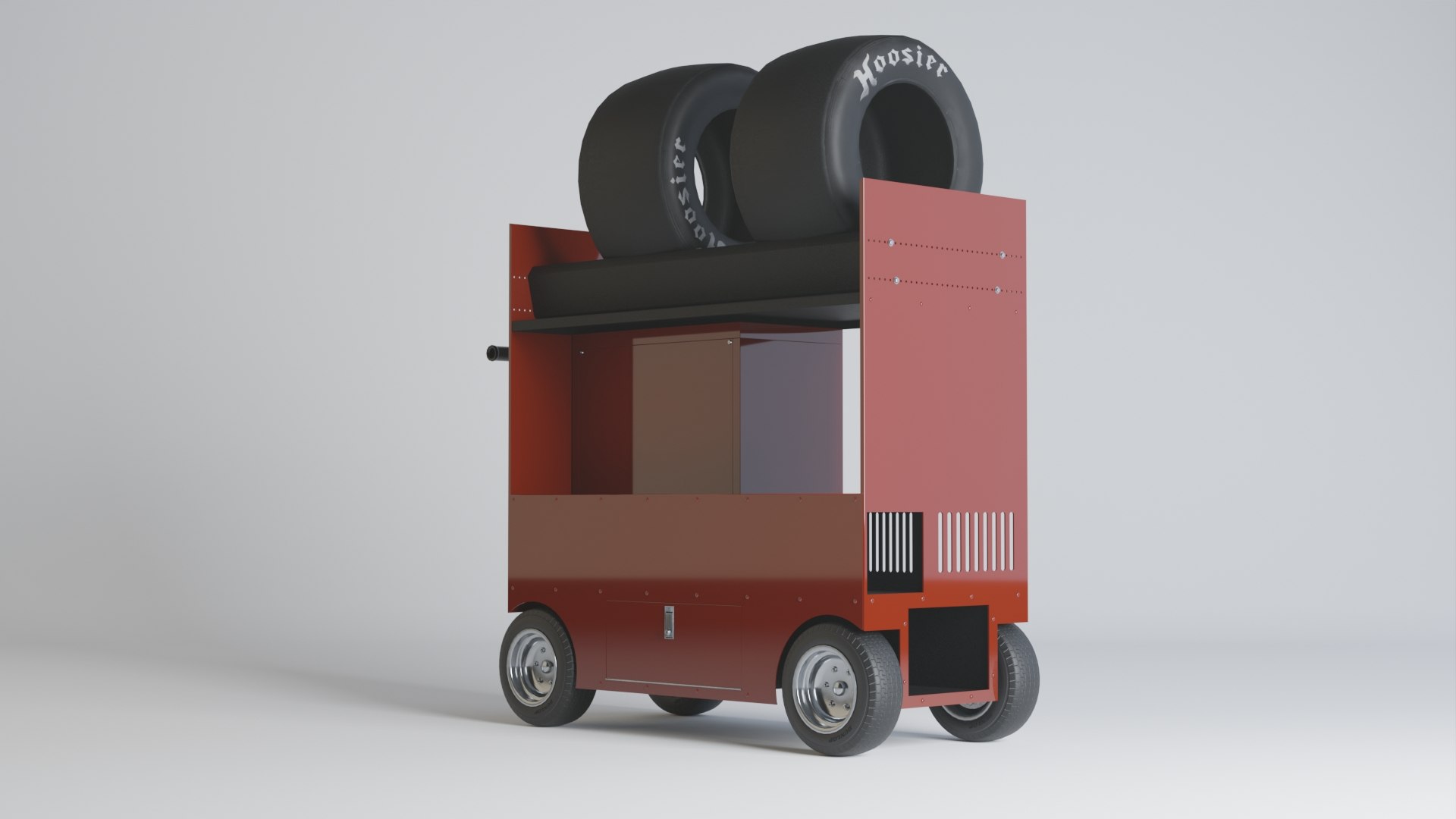 Tire Rack Cart With Drawers PBR Model - TurboSquid 1979173