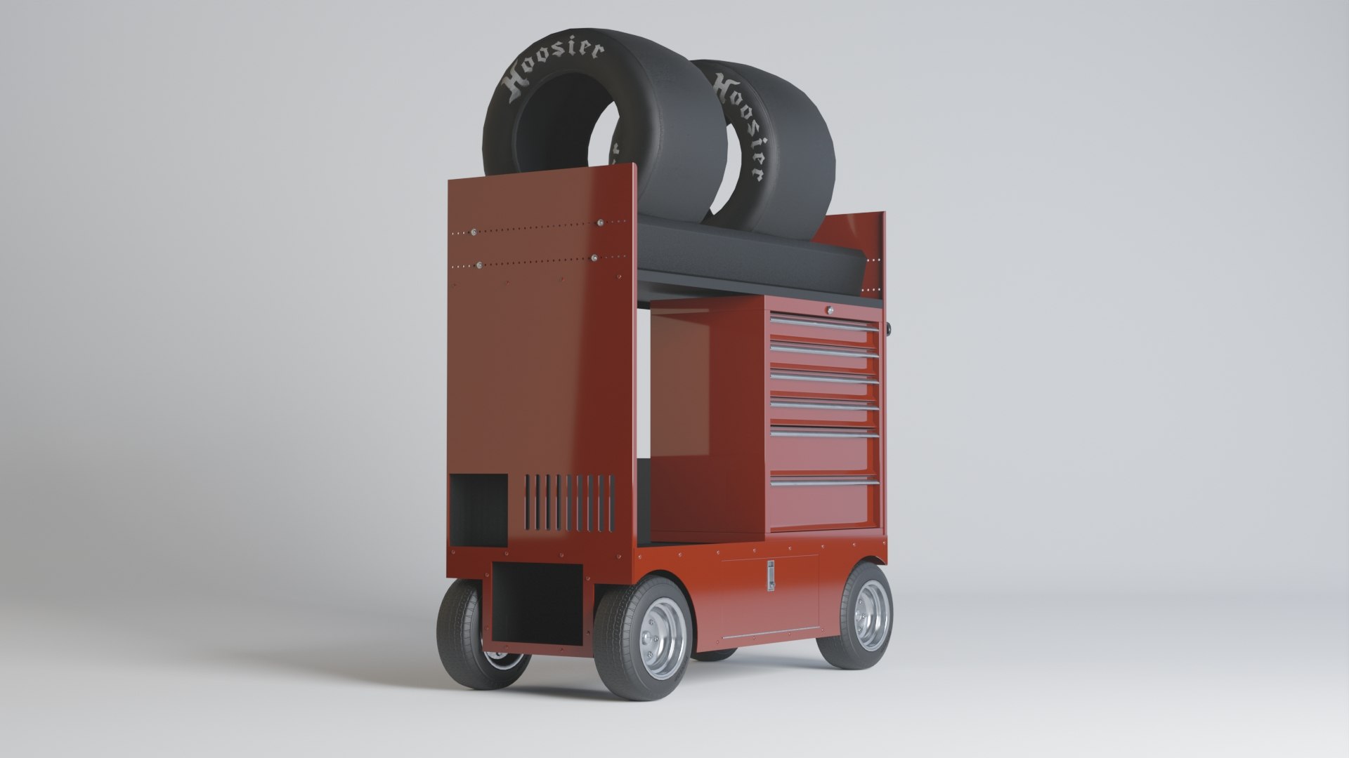Tire Rack Cart With Drawers PBR Model - TurboSquid 1979173