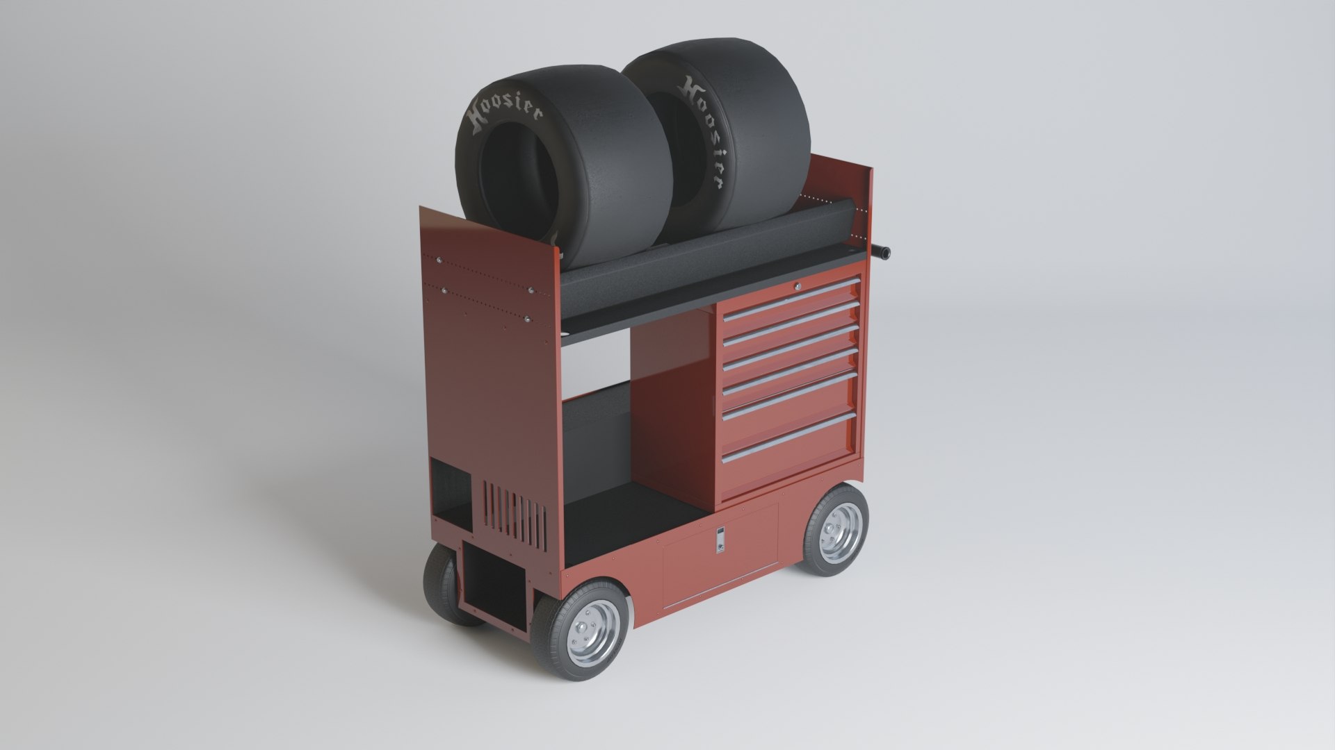 Tire Rack Cart With Drawers PBR Model - TurboSquid 1979173
