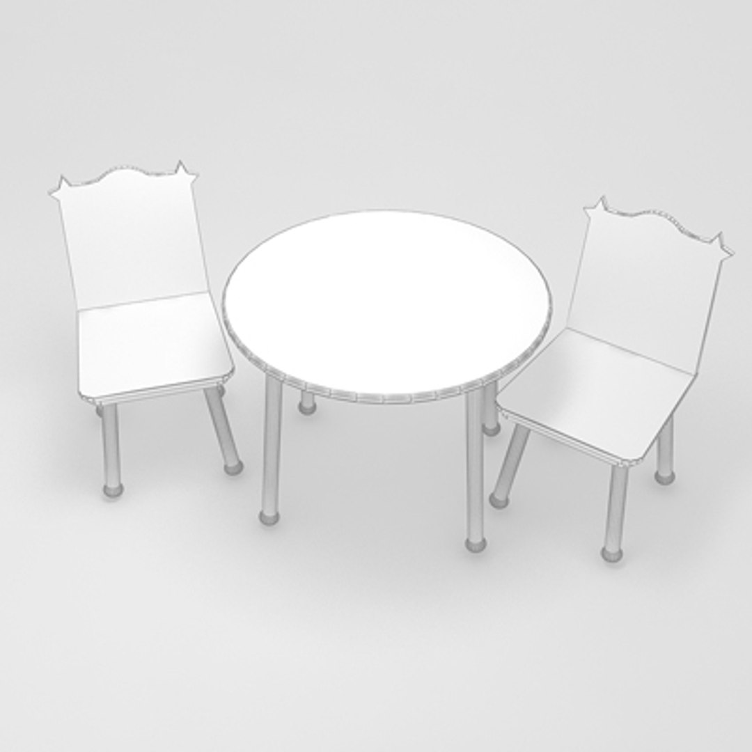 3d Kids Table Chairs Model