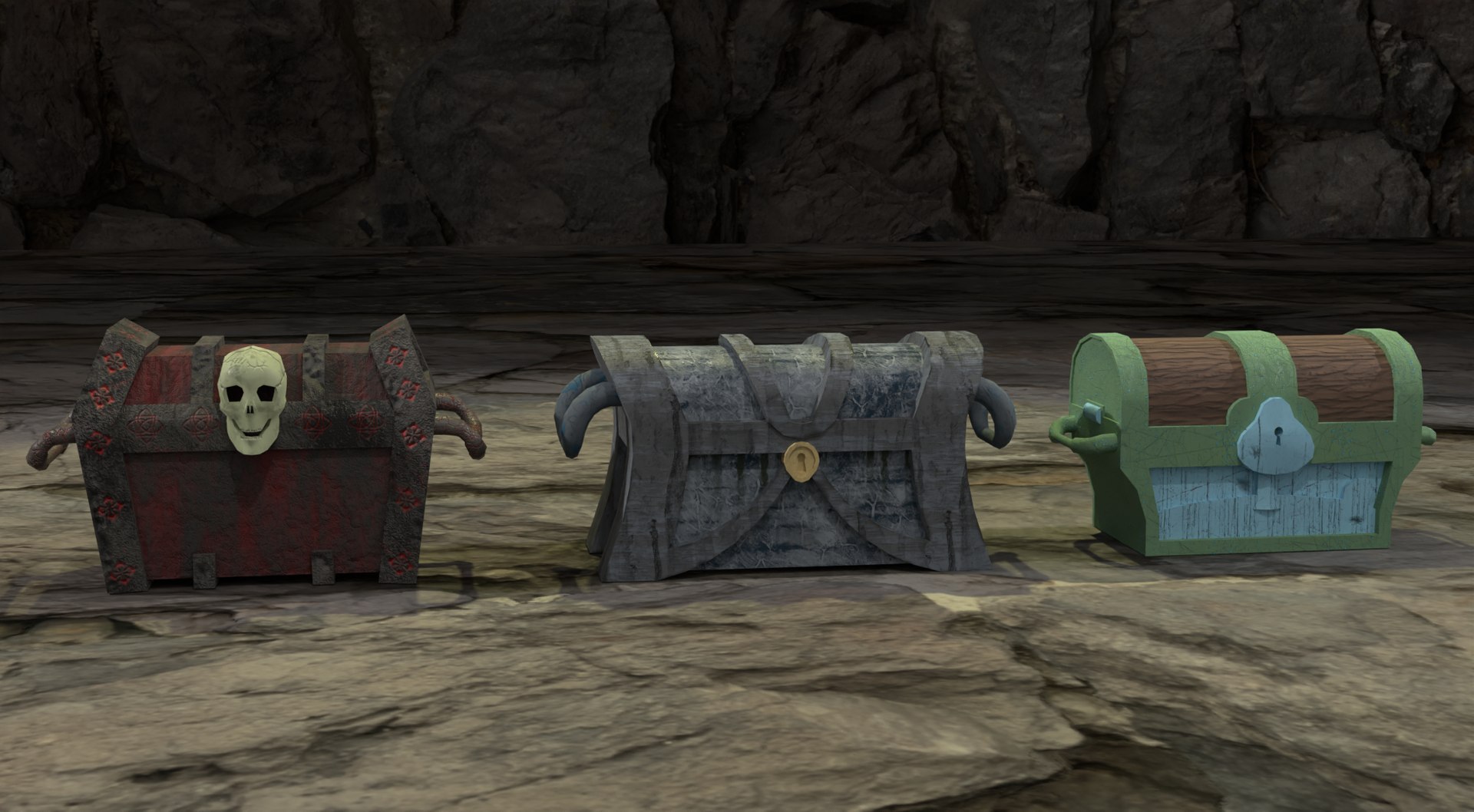 Chests Box Low-poly 3D Model - TurboSquid 1950634