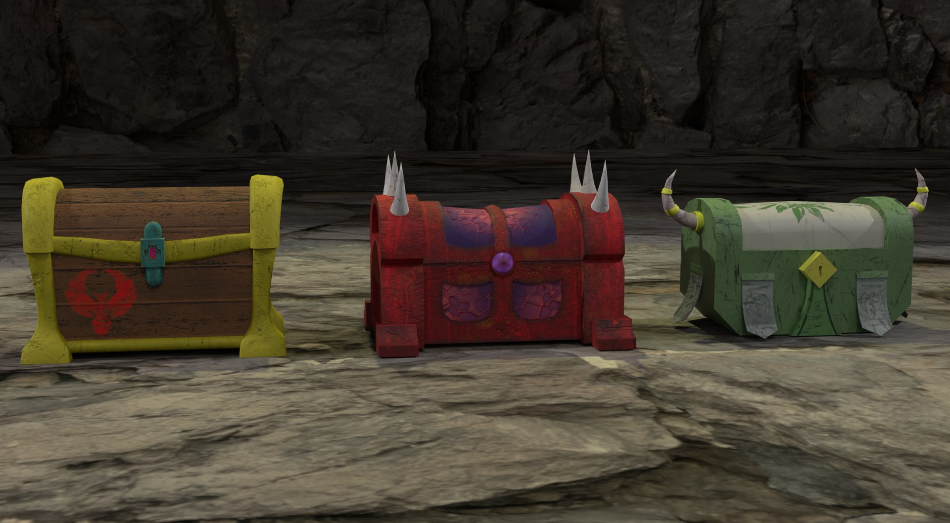 Chests Box Low-poly 3D Model - TurboSquid 1950634