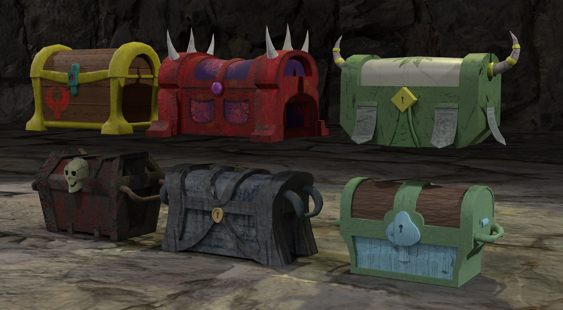 Chests Box Low-poly 3D Model - TurboSquid 1950634