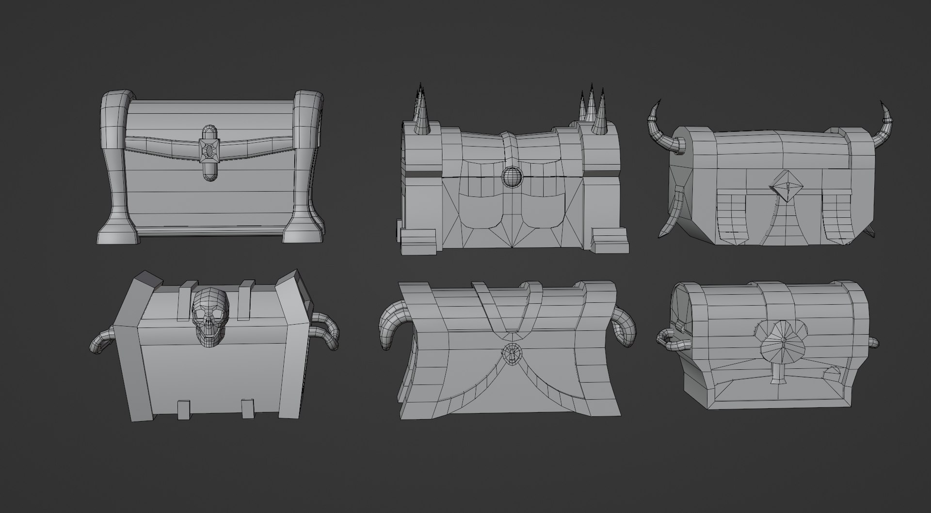 Chests Box Low-poly 3D Model - TurboSquid 1950634