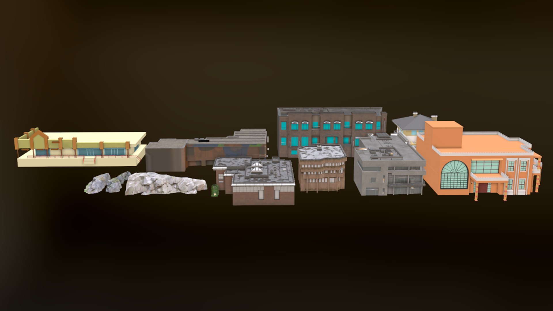 3D City and Towers Environment Bundle - TurboSquid 1953234