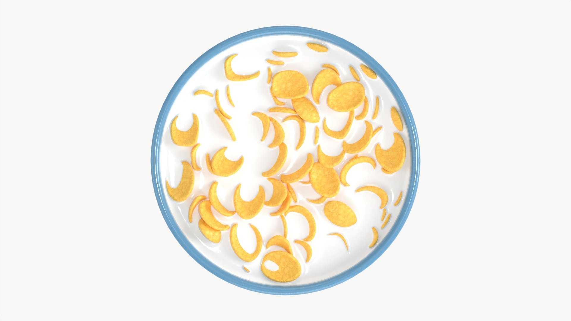 3D Bowl With Cornflakes 02 Model - TurboSquid 1988046