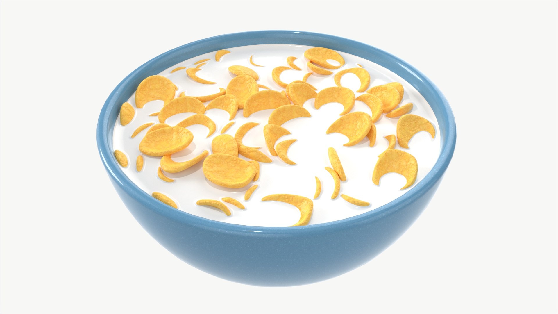 3D Bowl With Cornflakes 02 Model - TurboSquid 1988046