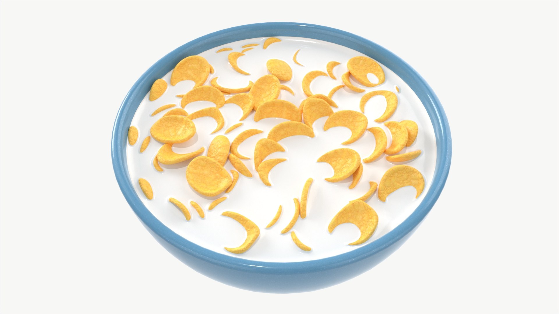 3D Bowl With Cornflakes 02 Model - TurboSquid 1988046