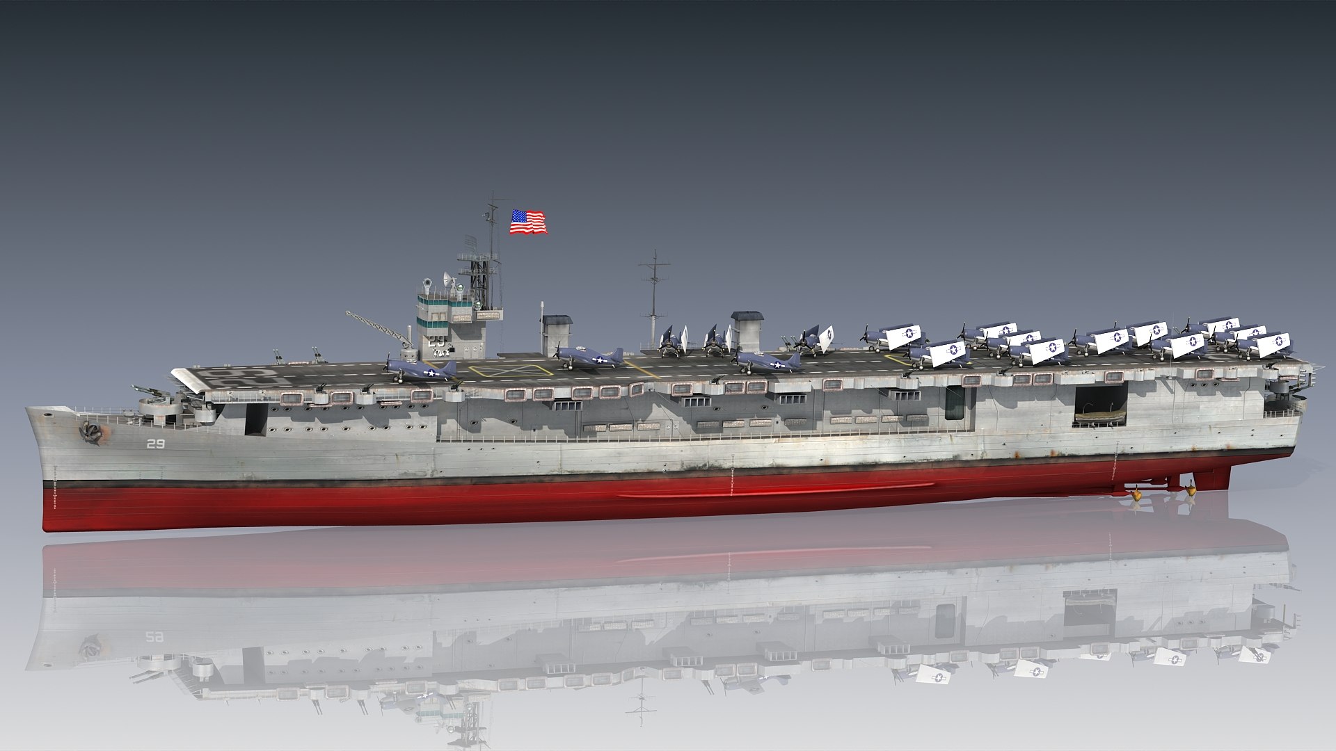 3D USS Bataan CVL-29AVT-4 model - TurboSquid 2093861