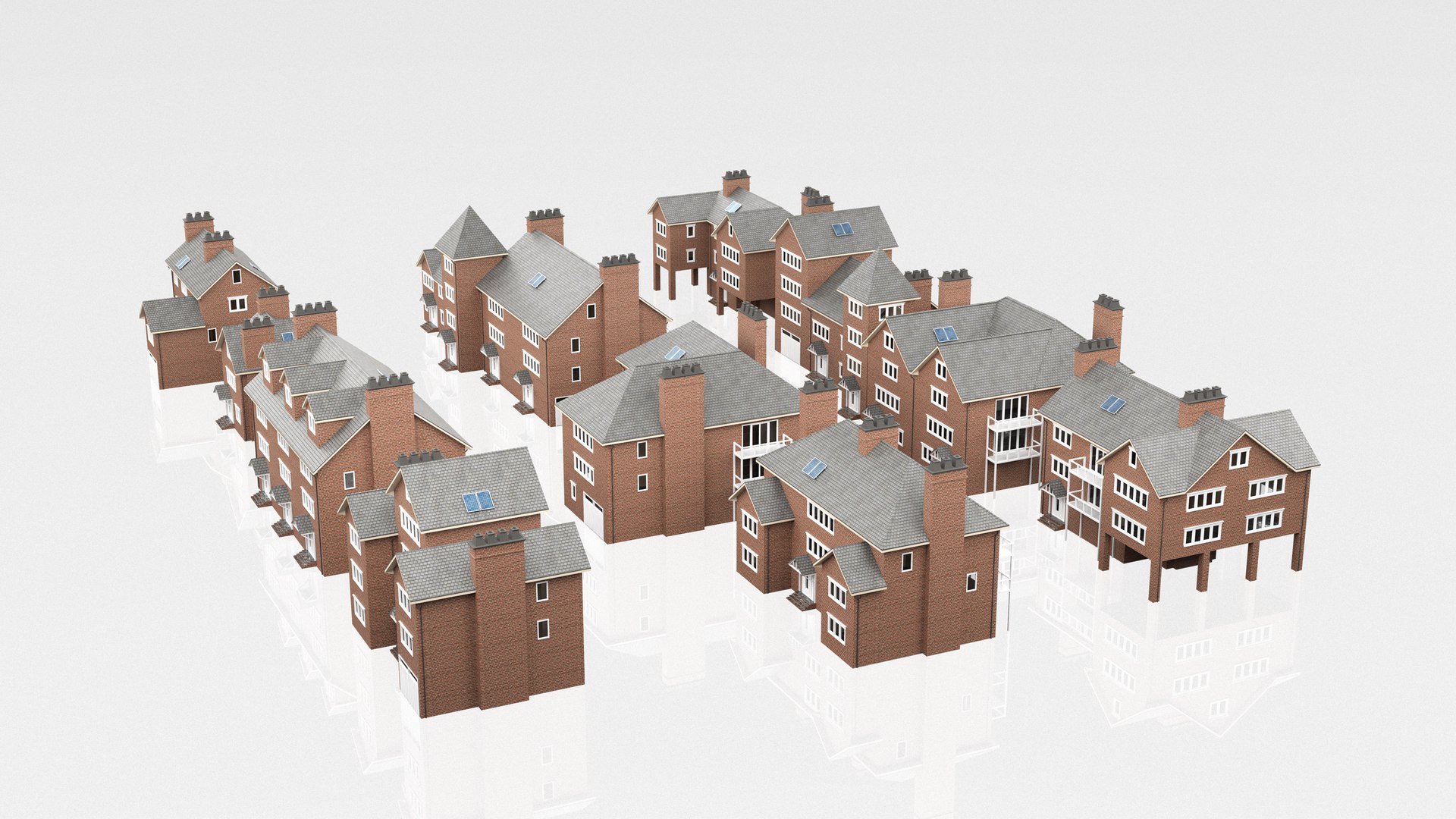 3D British House Design Collection - 12 Pieces - TurboSquid 2268929