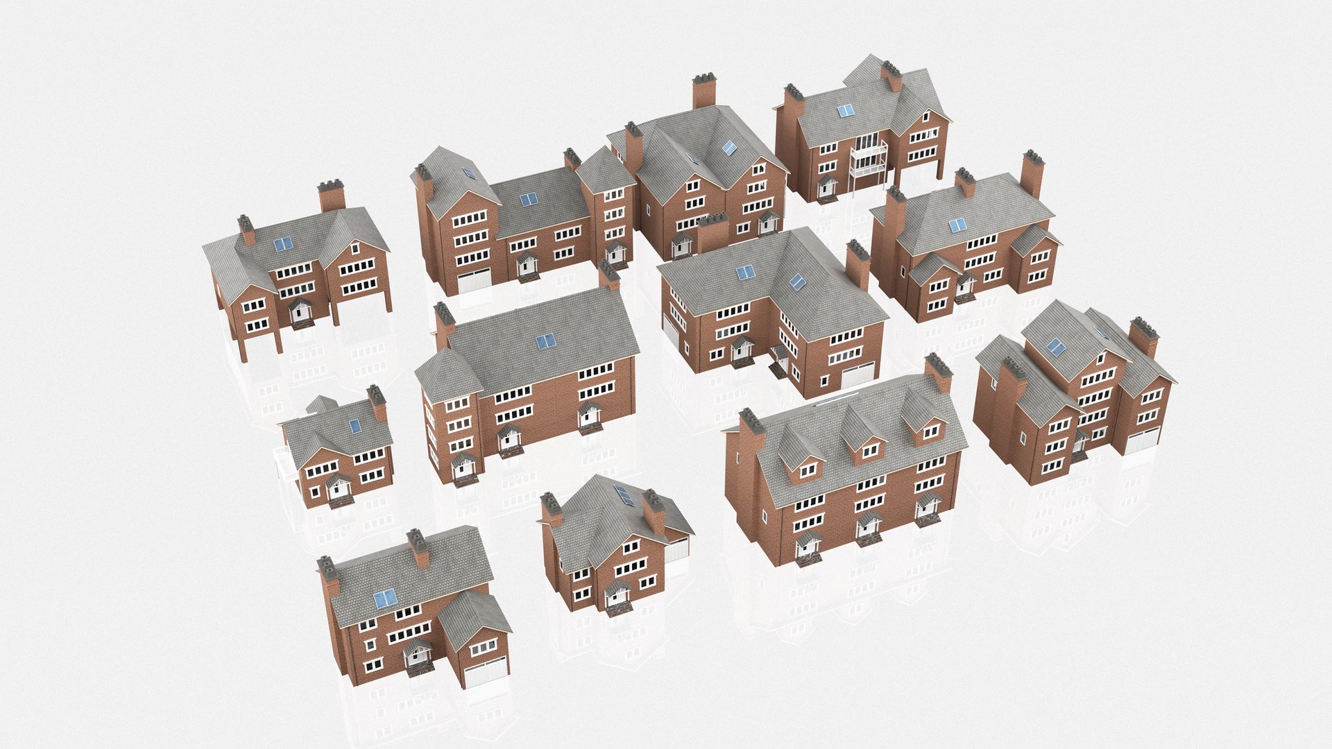 3D British House Design Collection - 12 Pieces - TurboSquid 2268929