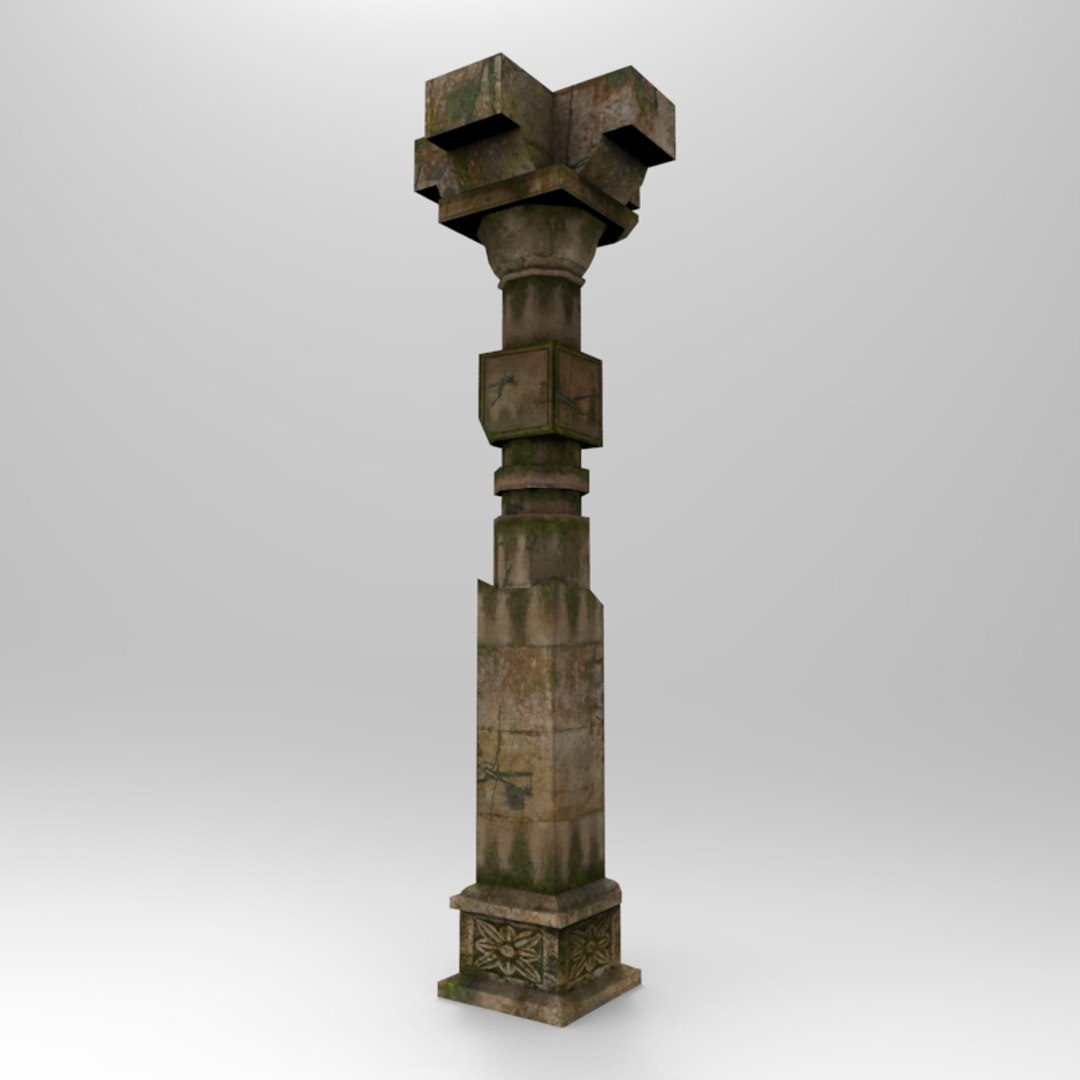3d stone pillar 2