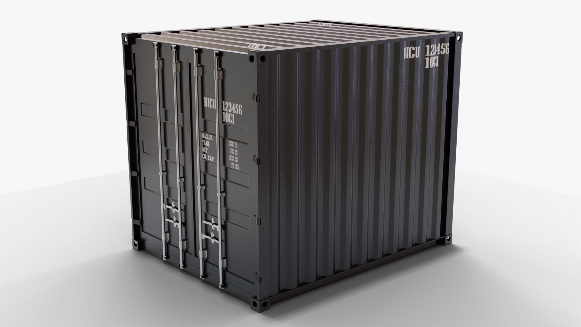 3D Model 10Ft Cargo Container - Black - Clean - TurboSquid 1931529