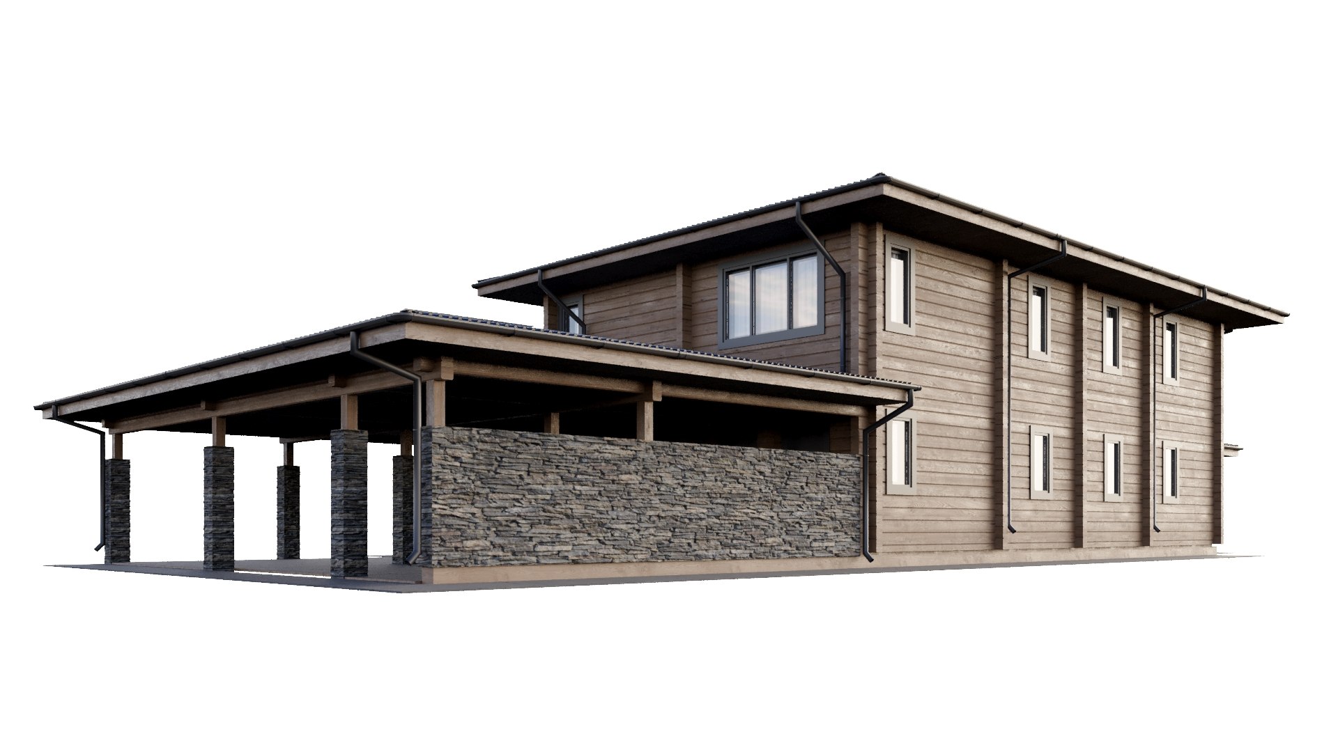 3D Wooden Cottage House 2 model - TurboSquid 2055540