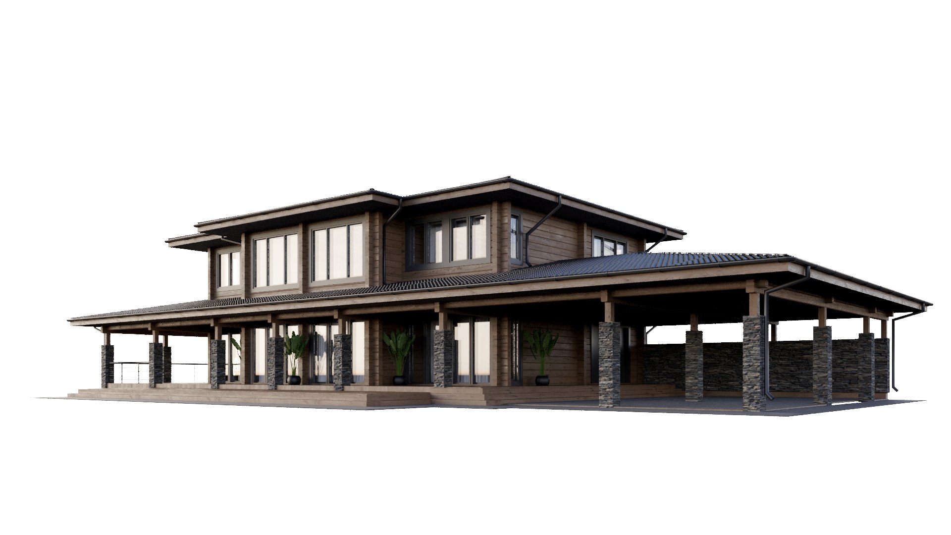 3D Wooden Cottage House 2 model - TurboSquid 2055540