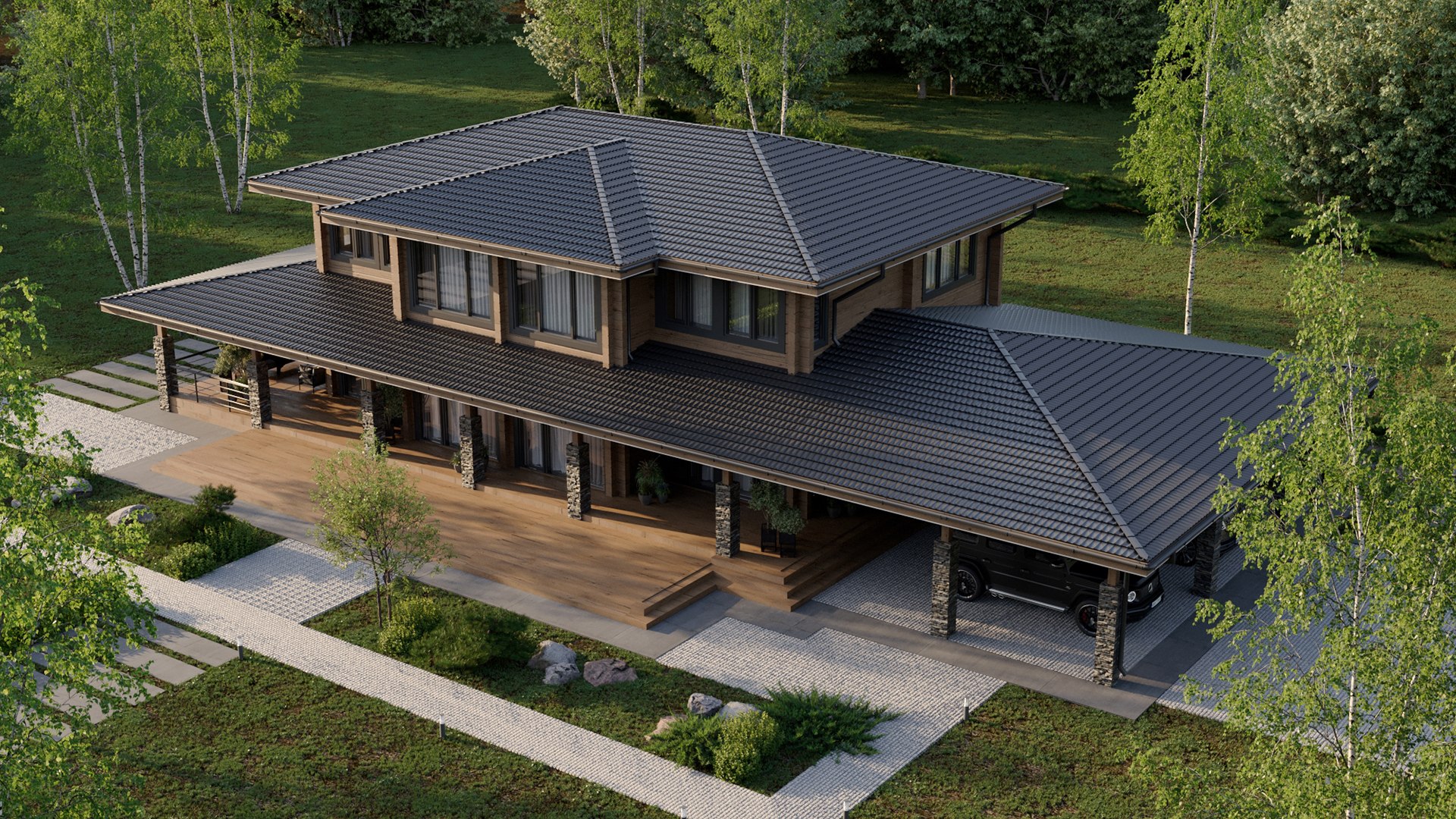 3D Wooden Cottage House 2 model - TurboSquid 2055540