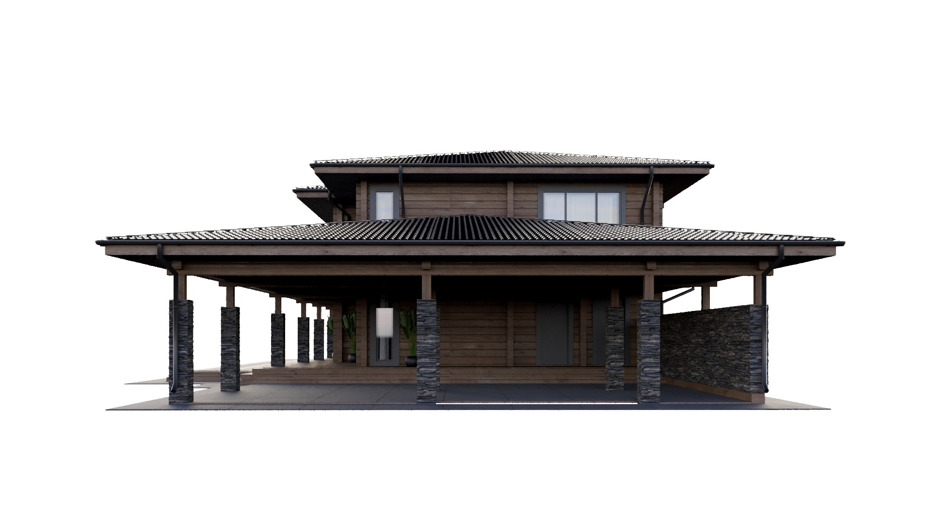 3D Wooden Cottage House 2 model - TurboSquid 2055540