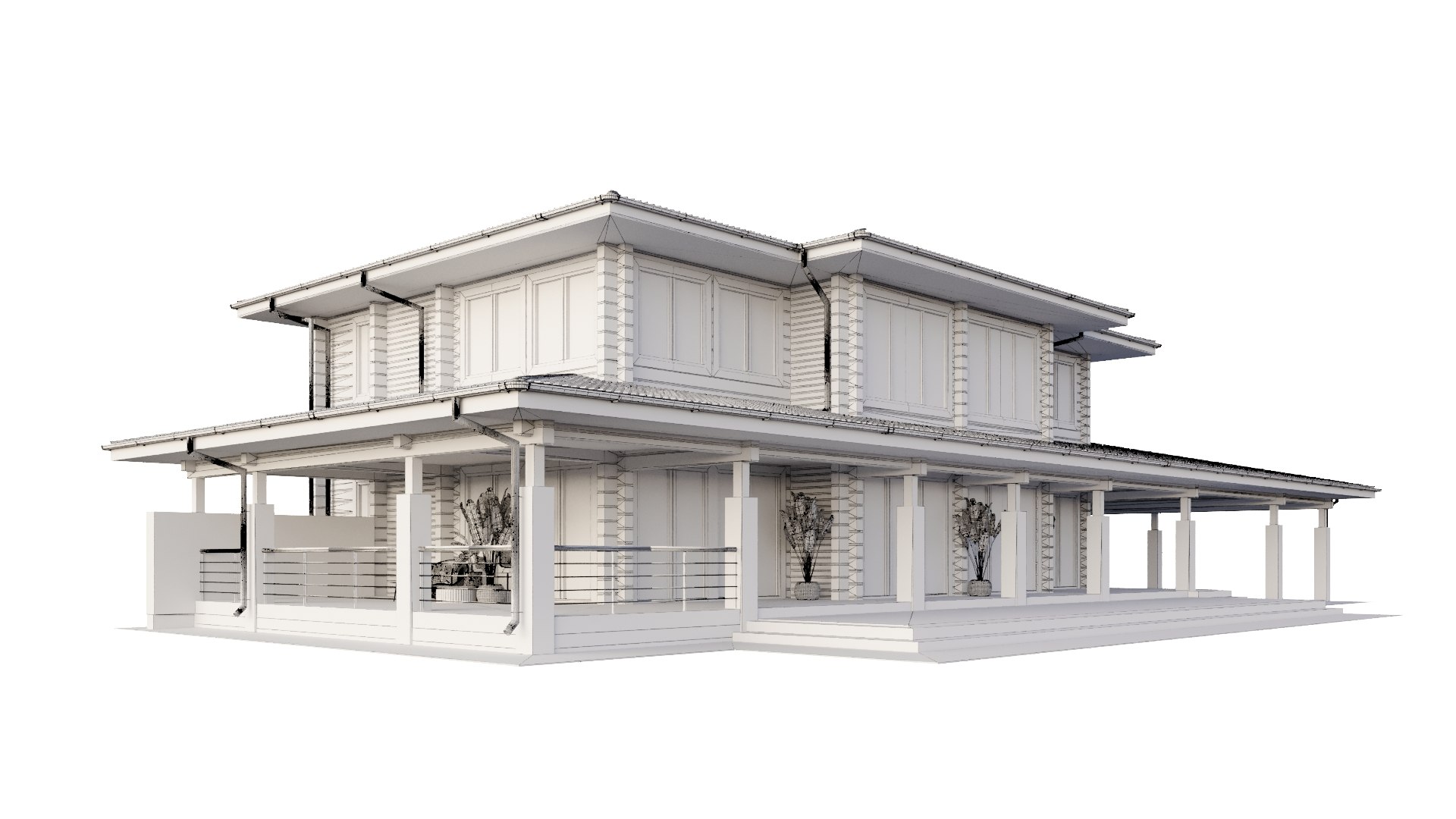 3D Wooden Cottage House 2 model - TurboSquid 2055540