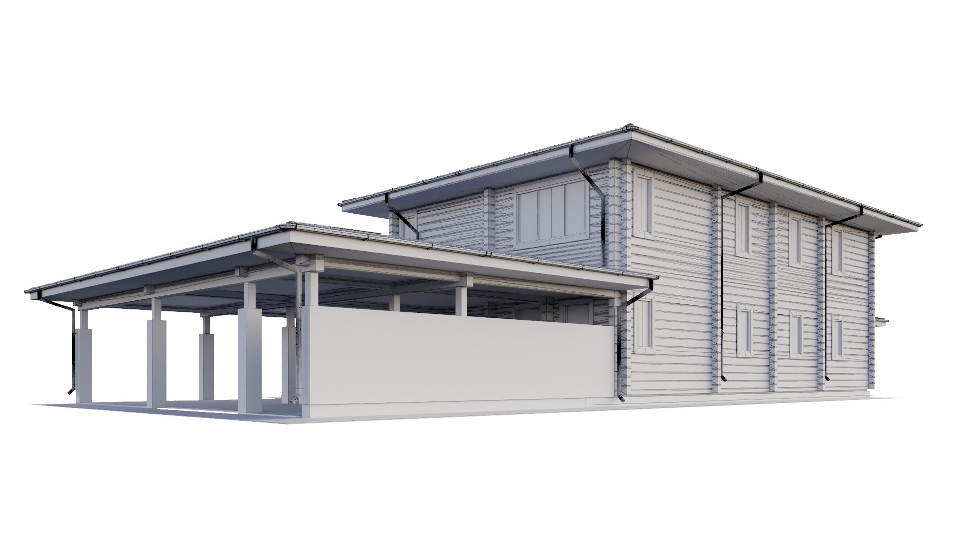 3D Wooden Cottage House 2 model - TurboSquid 2055540