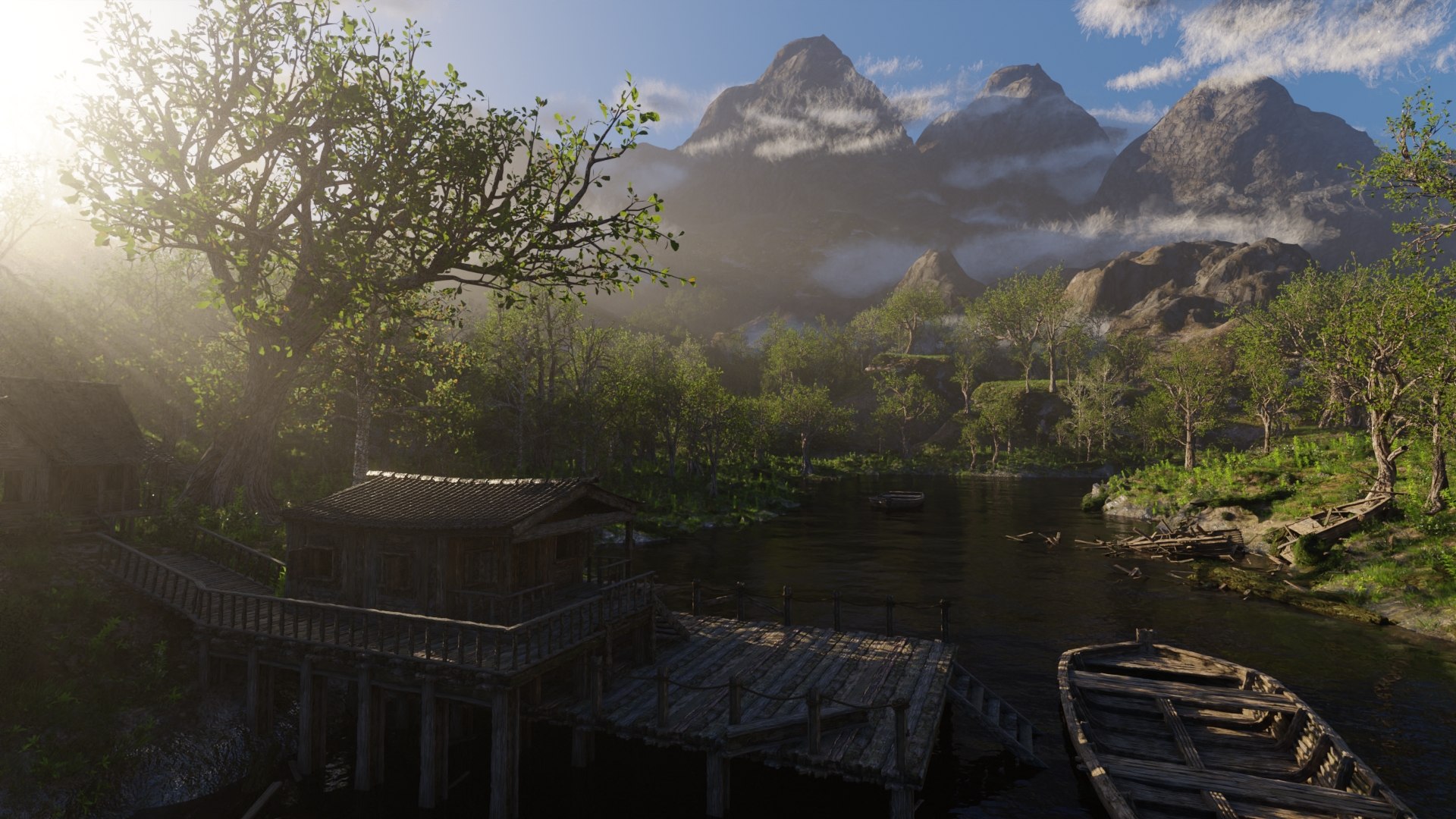 3D Jungle Dock Scene - TurboSquid 1839346