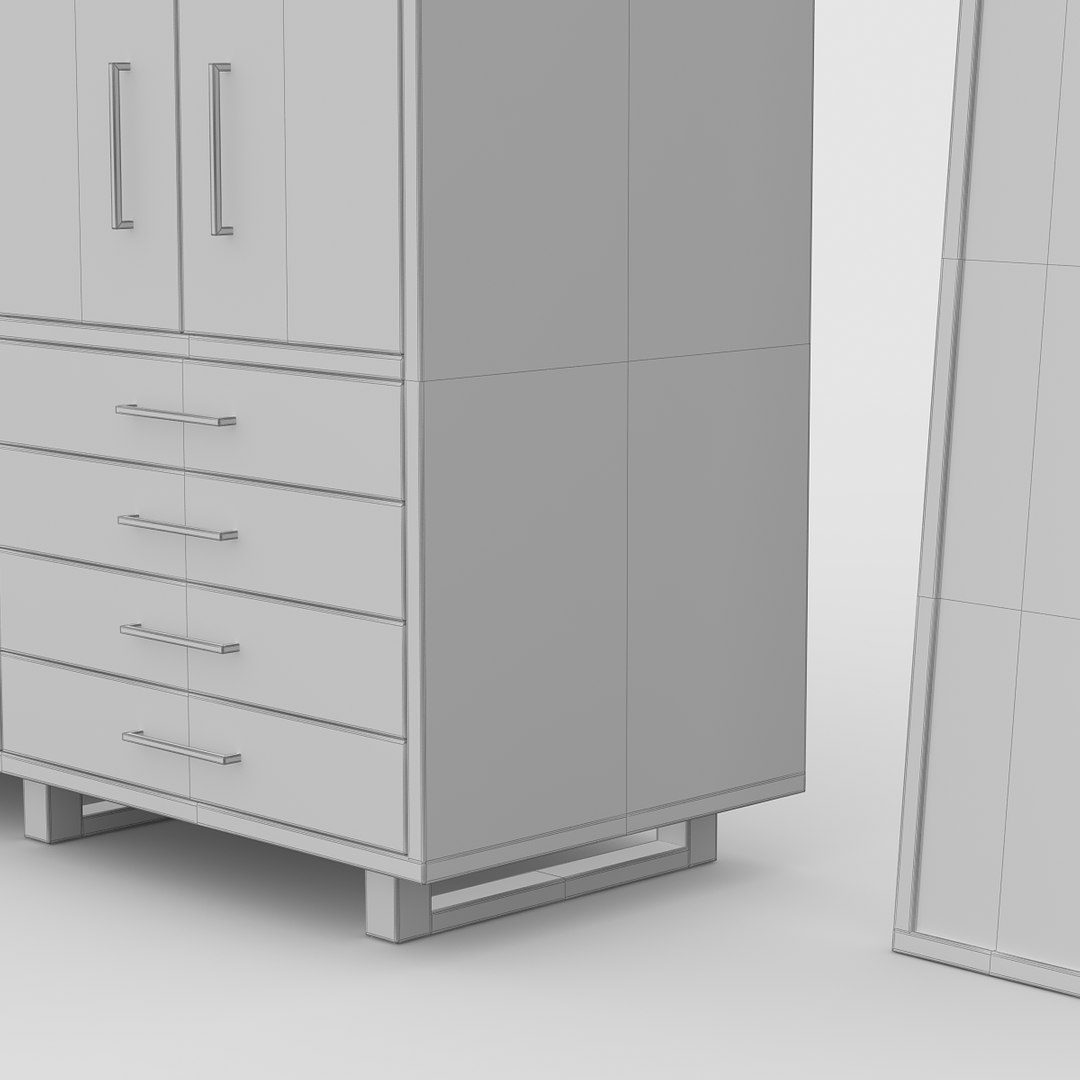3d model closet walnut wood