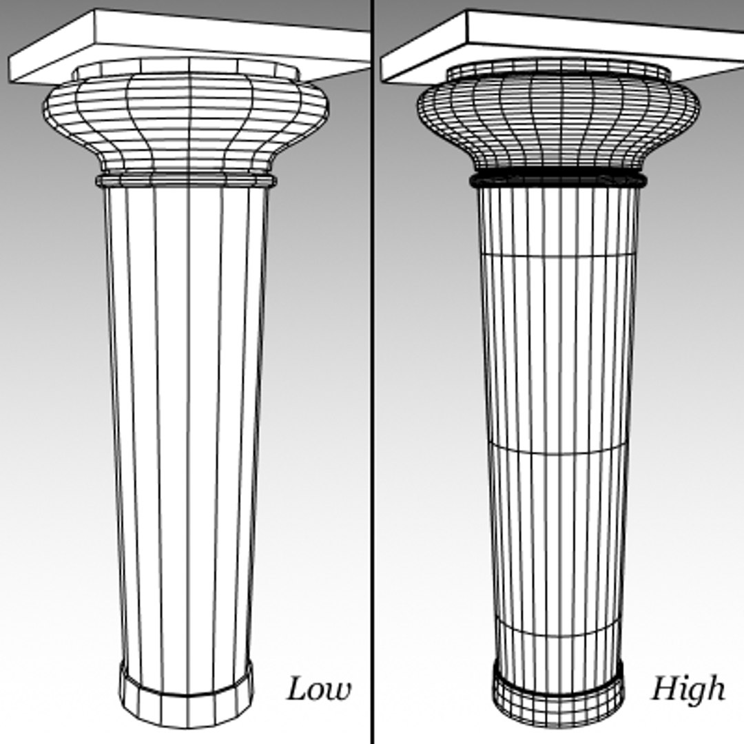 Ancient Minoan Columns 3d Obj