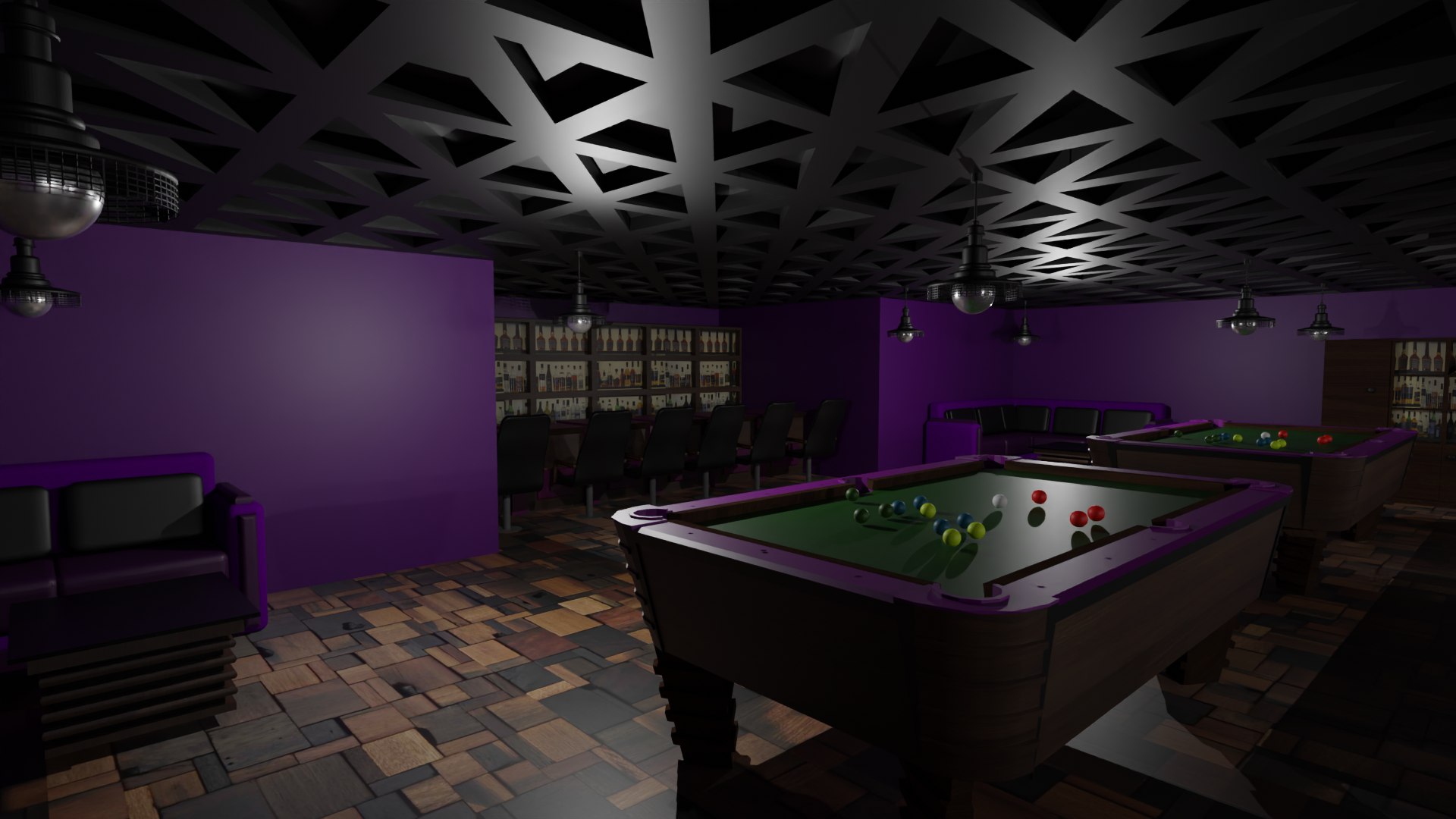 3D Model Billiard Room - TurboSquid 2161400