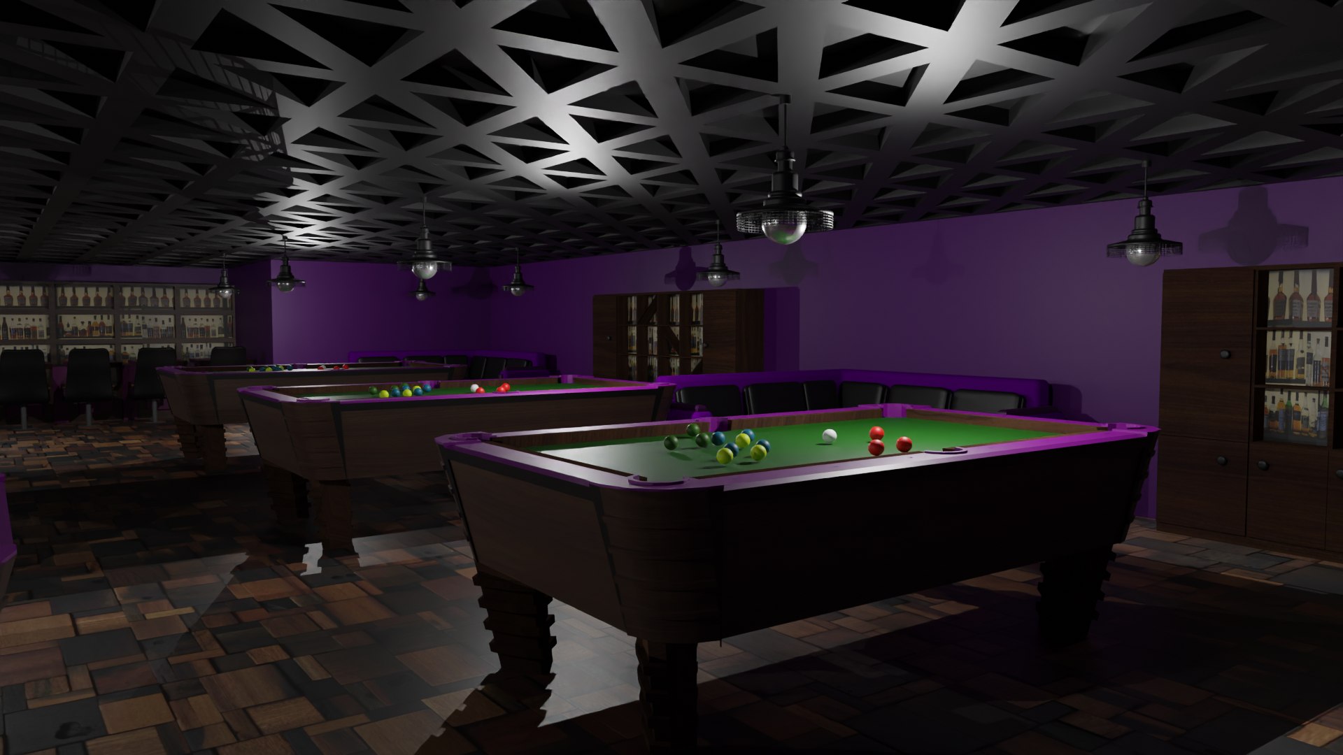 3D Model Billiard Room - TurboSquid 2161400