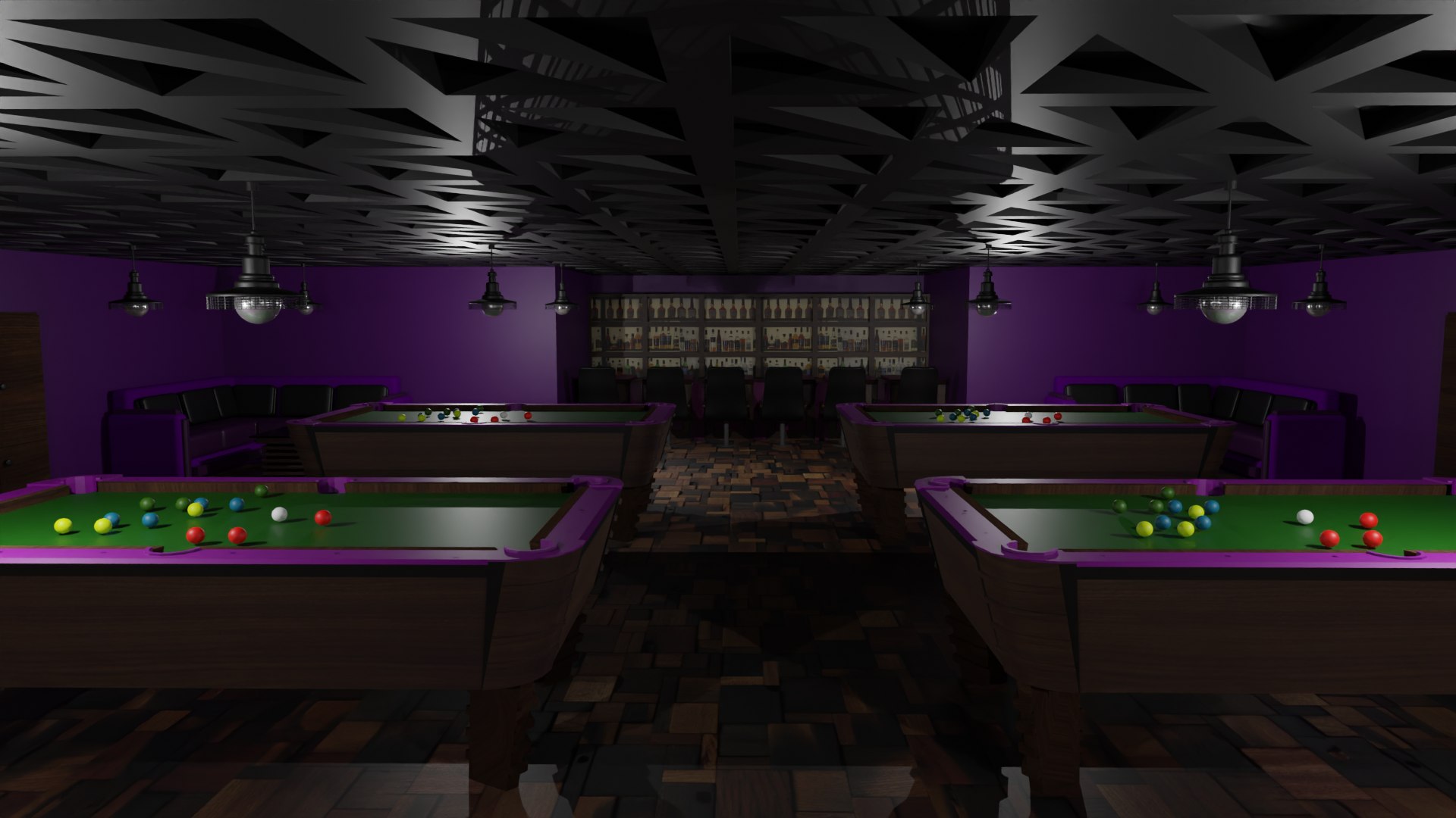 3D Model Billiard Room - TurboSquid 2161400