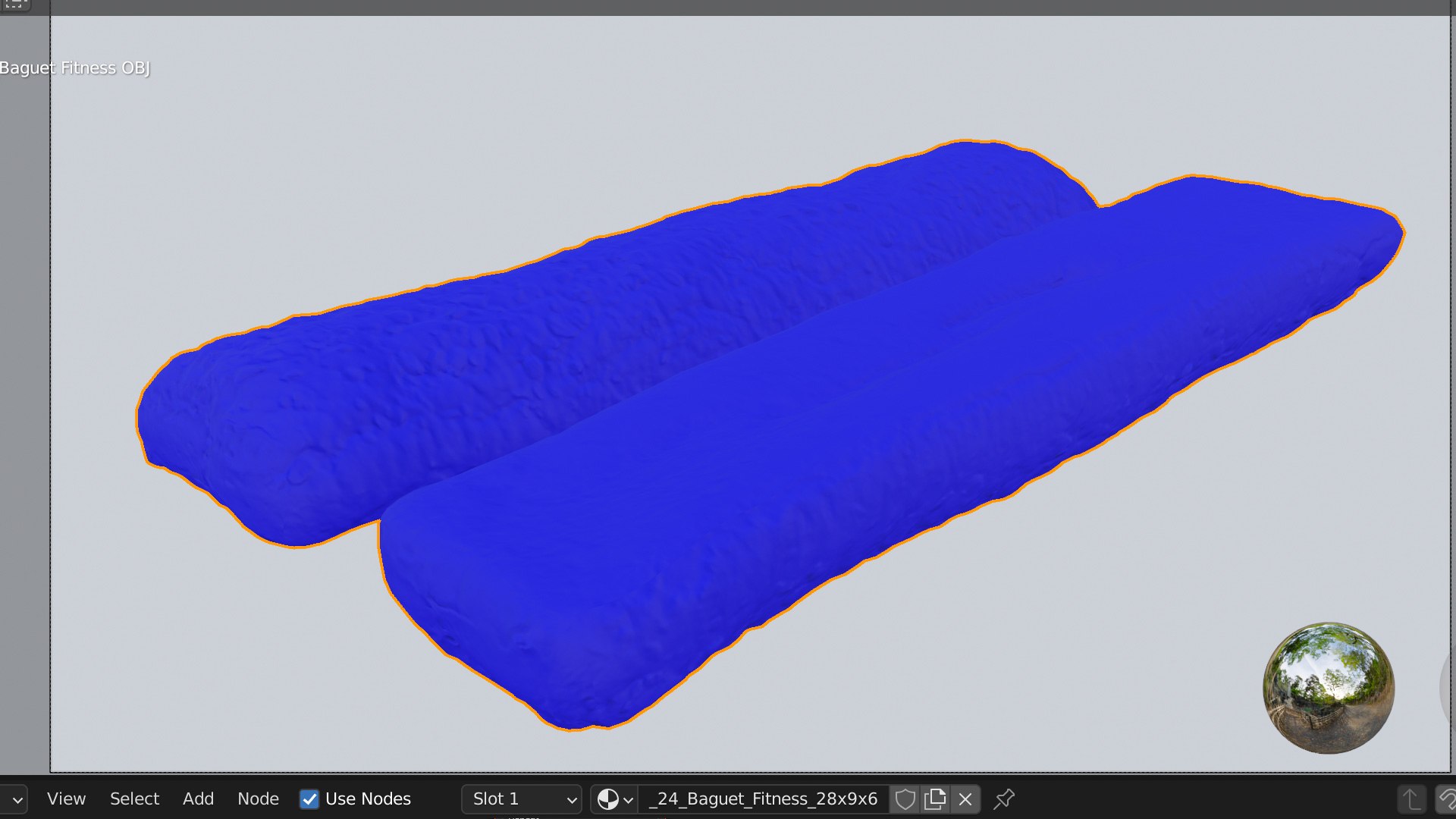 3D Baguette or cut French bread with seeds and spices model ...