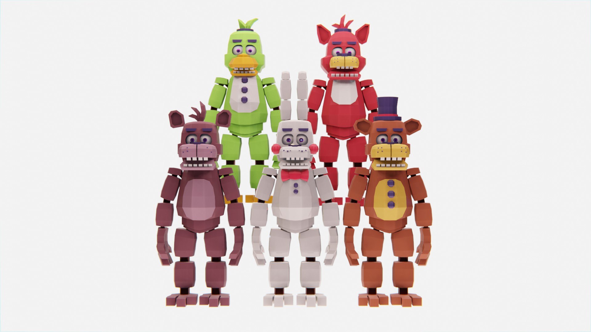 Animatronics character low poly fnaf model - TurboSquid 2149304
