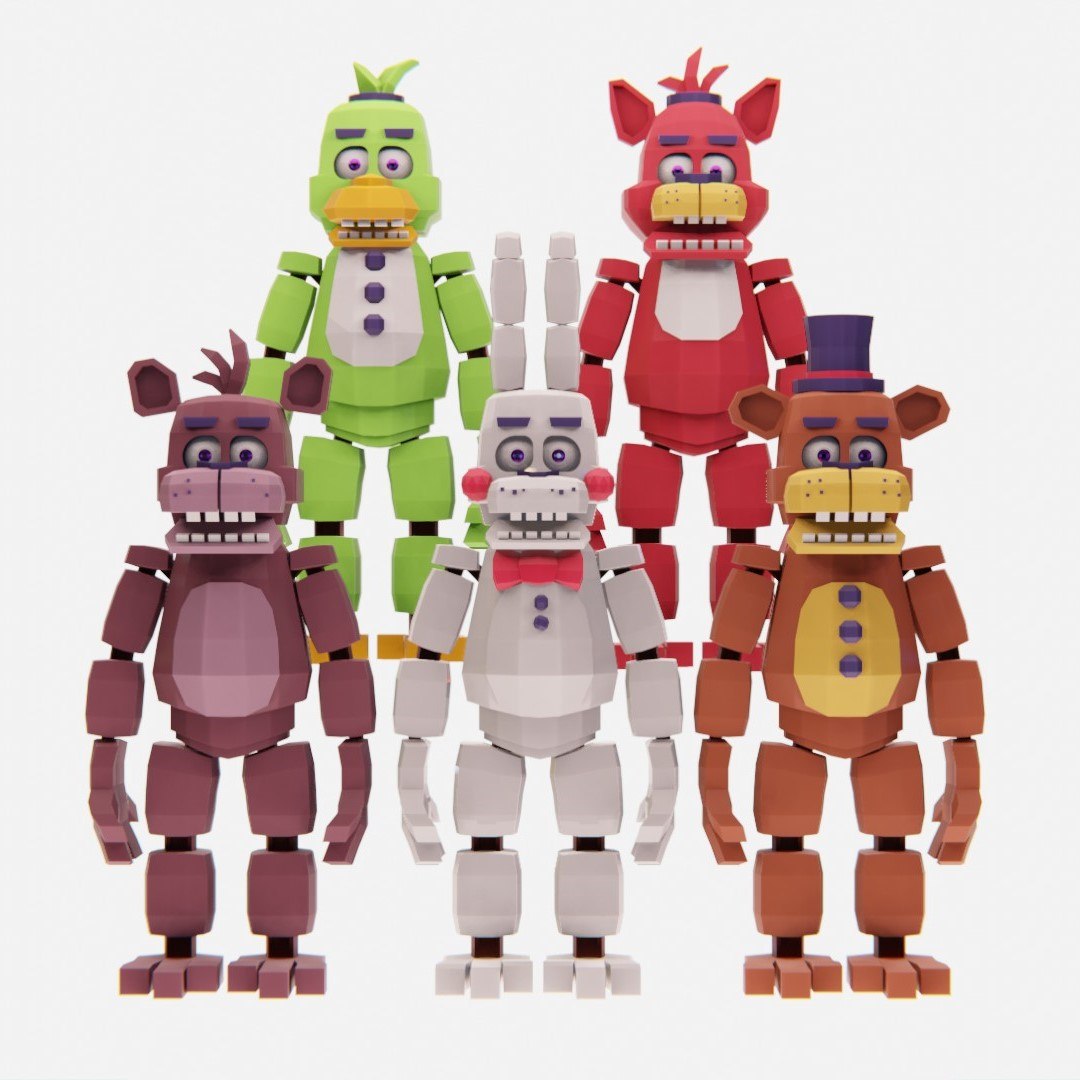 Animatronics character low poly fnaf model - TurboSquid 2149304