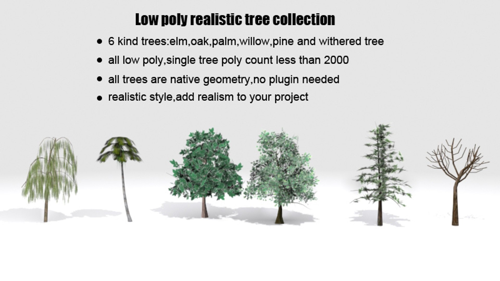 Trees Realistic Polys 3D Model - TurboSquid 1619316
