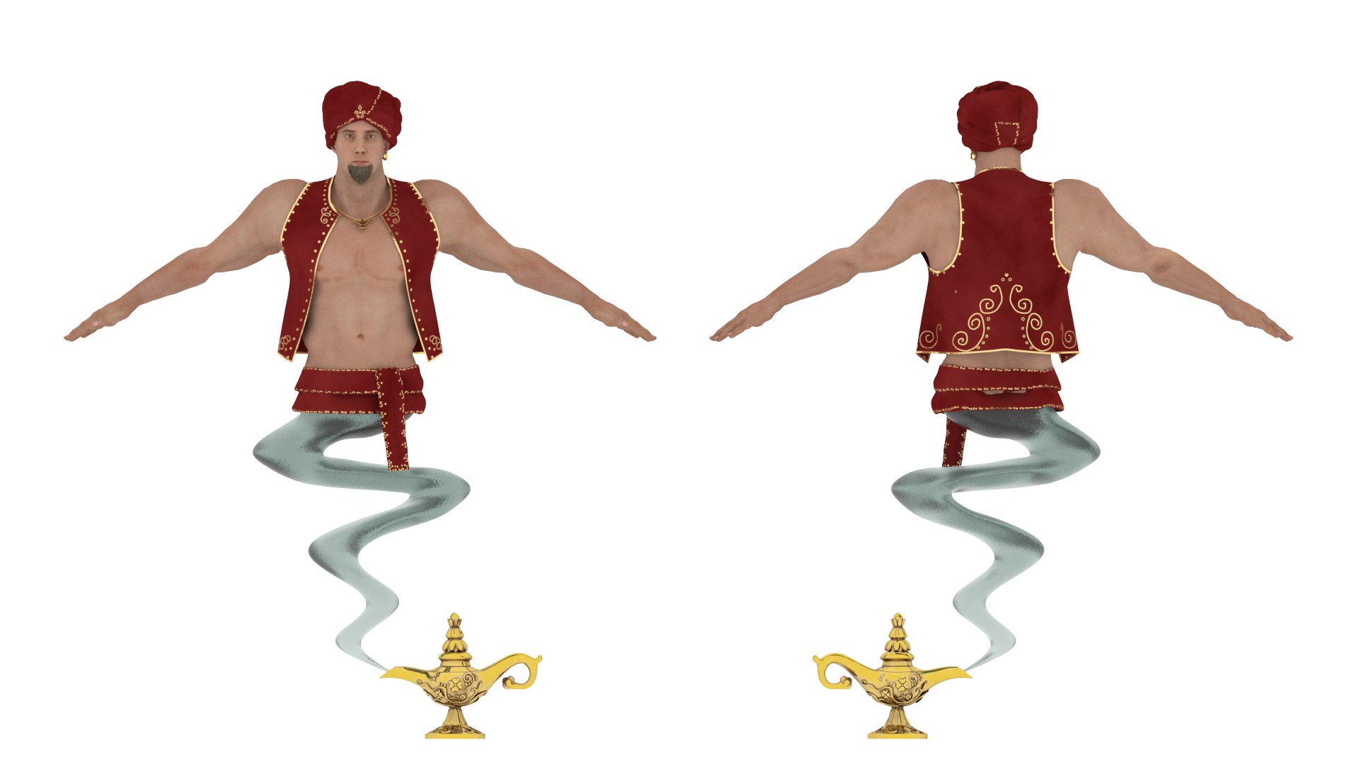 3D Model Genie With Magic Lamp - TurboSquid 2051963