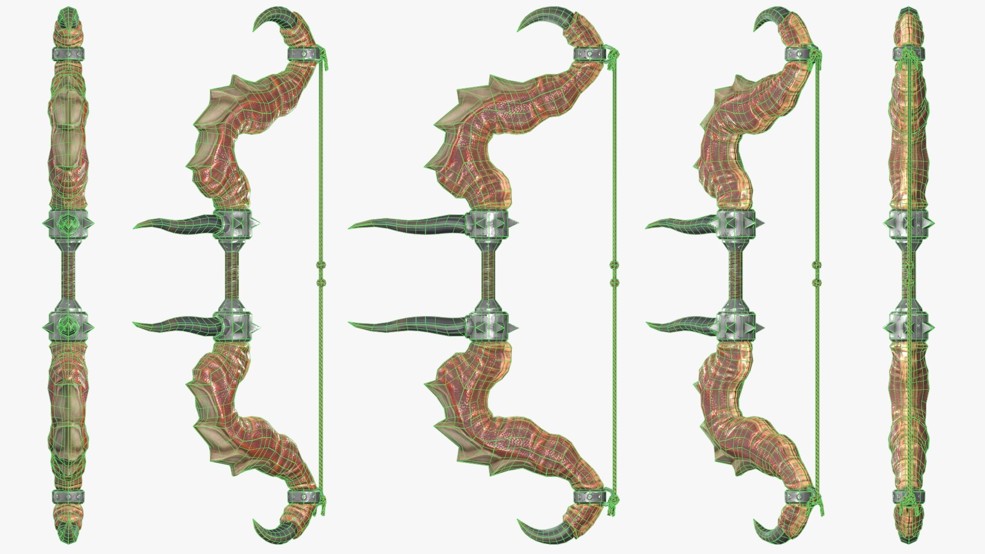 3D Model Fantasy RPG Monster Hunter Weapon - Dragon Limb Bow Longbow ...