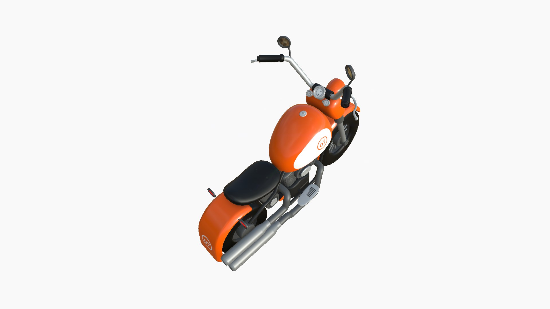 3D Motorcycle Cartoon A06 Orange - Custom Vehicle Design Model ...