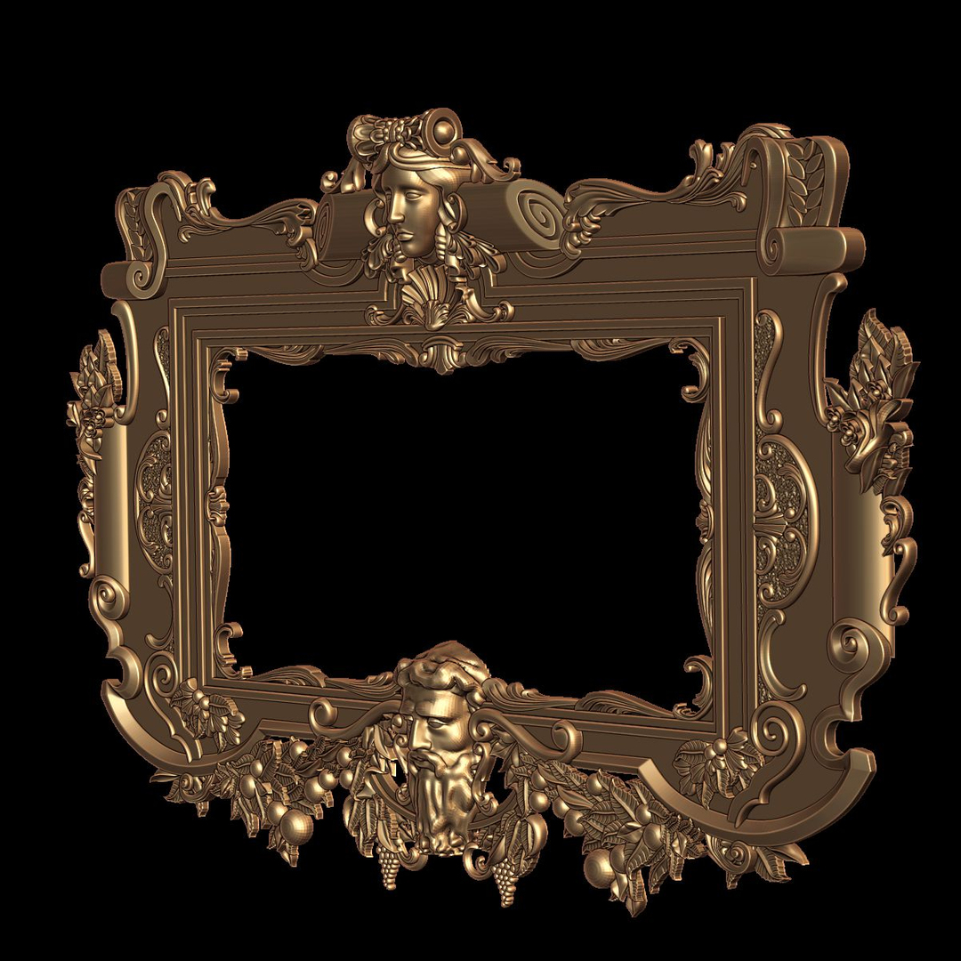 3d mirror frame stl cnc model