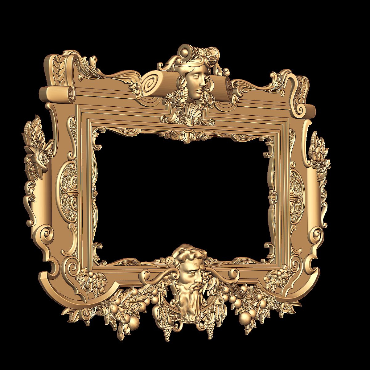 3d mirror frame stl cnc model