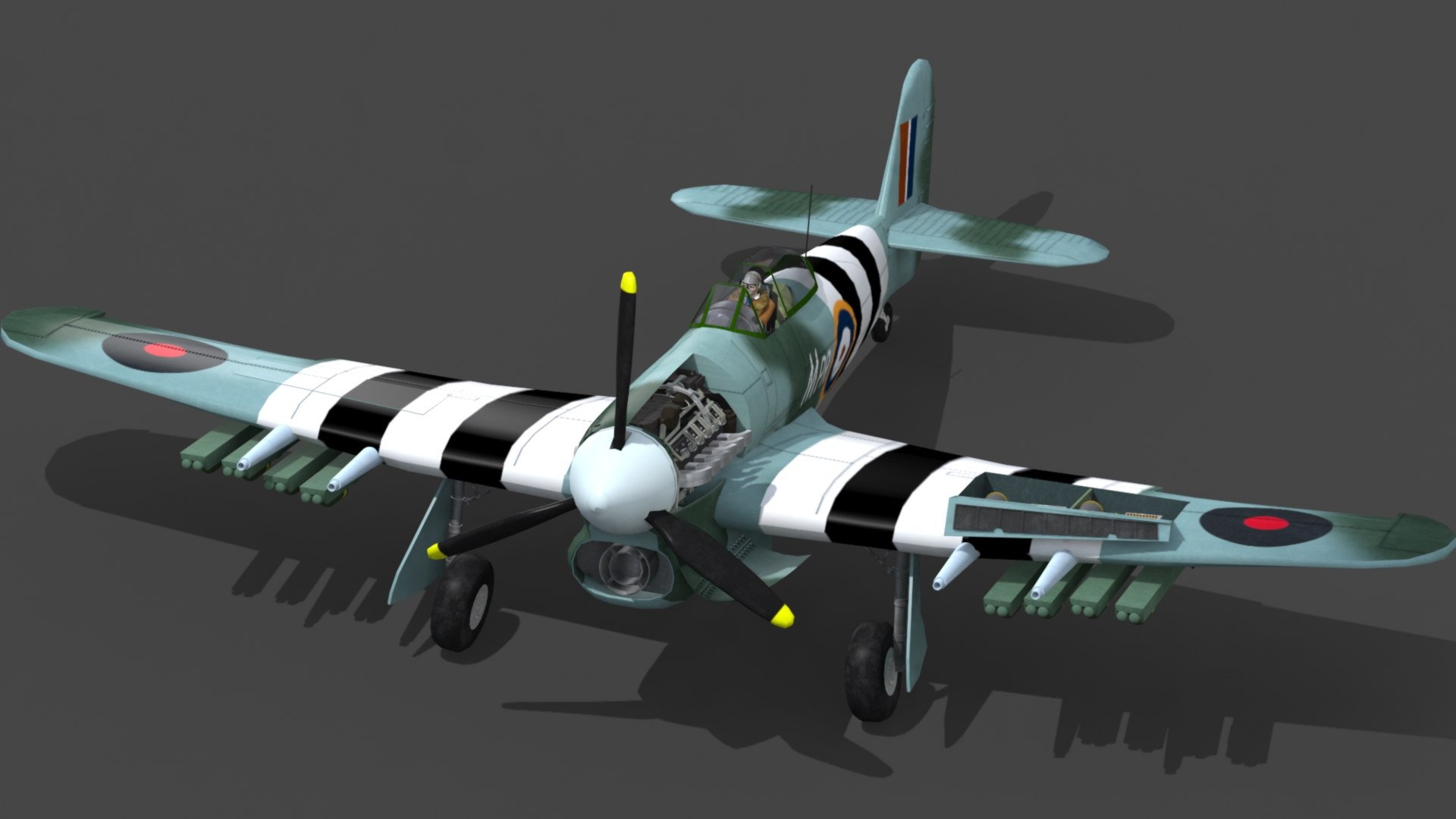 Hawker Typhoon MK IB Fighter Plane 3D - TurboSquid 2036550