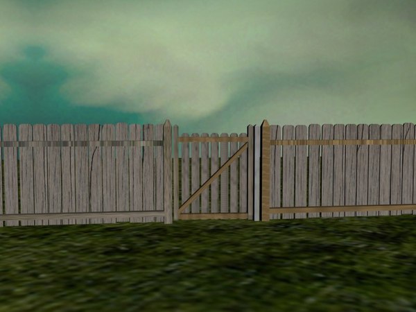 3d model scene gate fenced