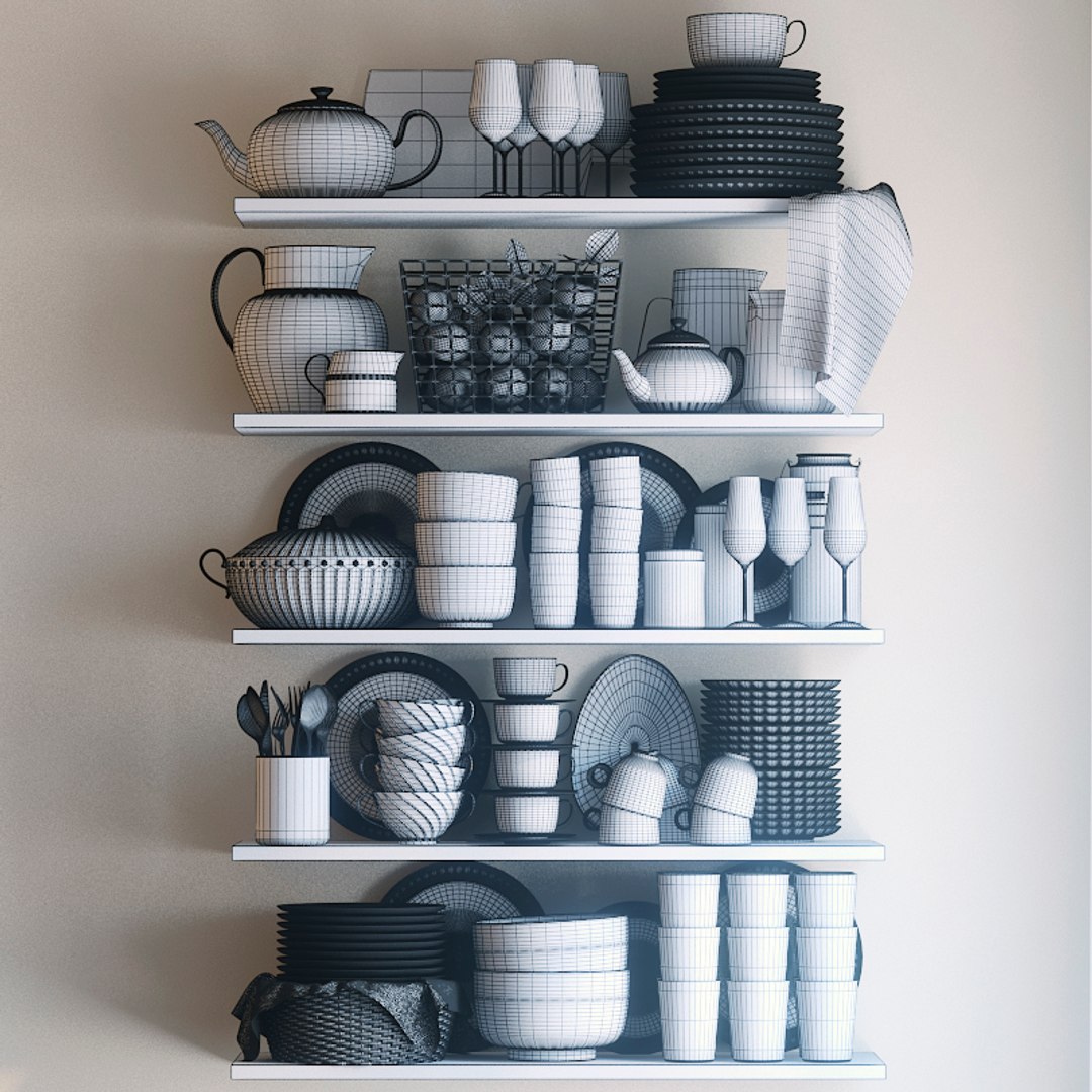 Decor Crockery Set 3d Model