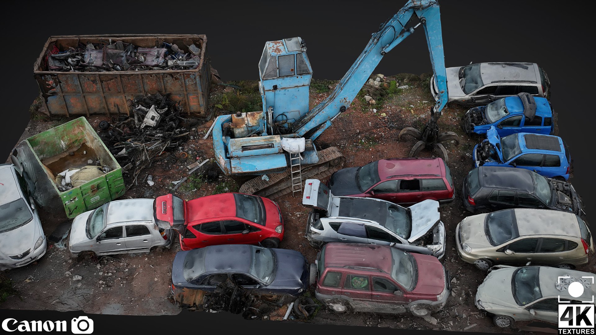 Cars Wreckage Machinery Terrain Photogrammetry 3D - TurboSquid 2225942