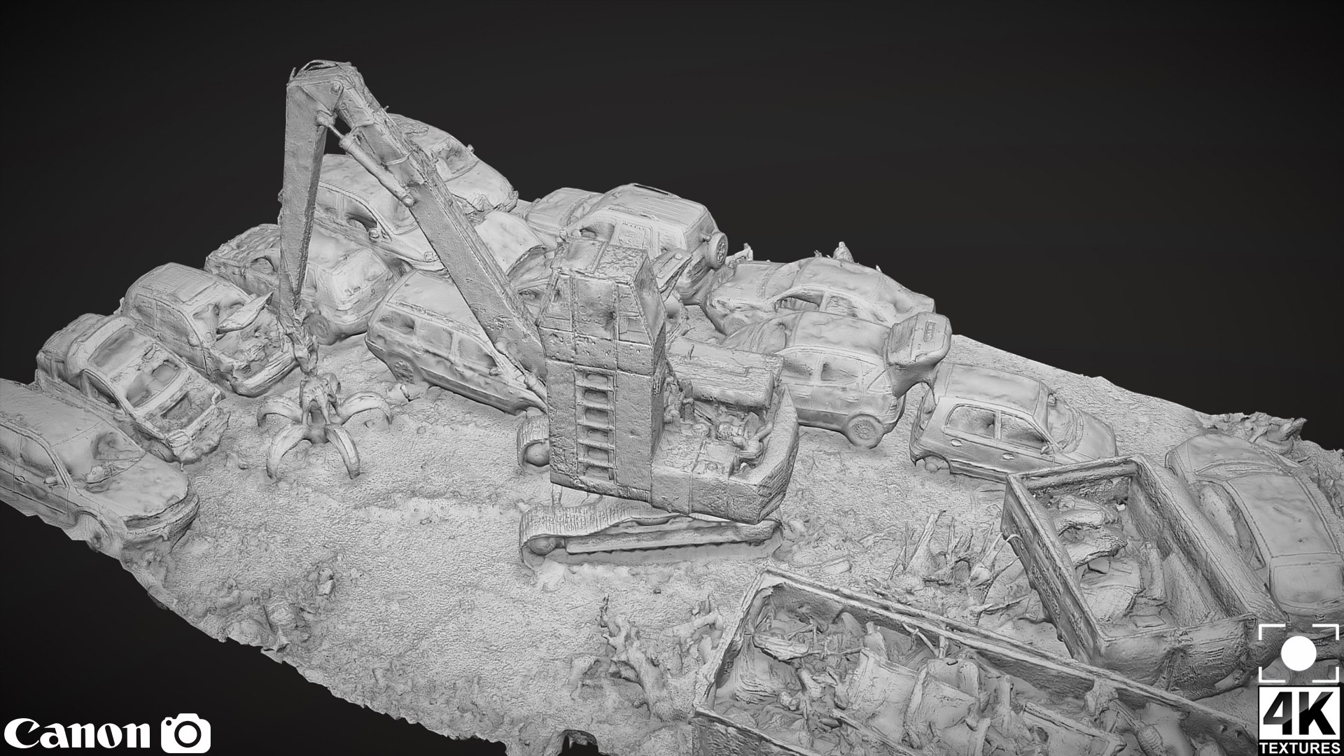 Cars Wreckage Machinery Terrain Photogrammetry 3D - TurboSquid 2225942