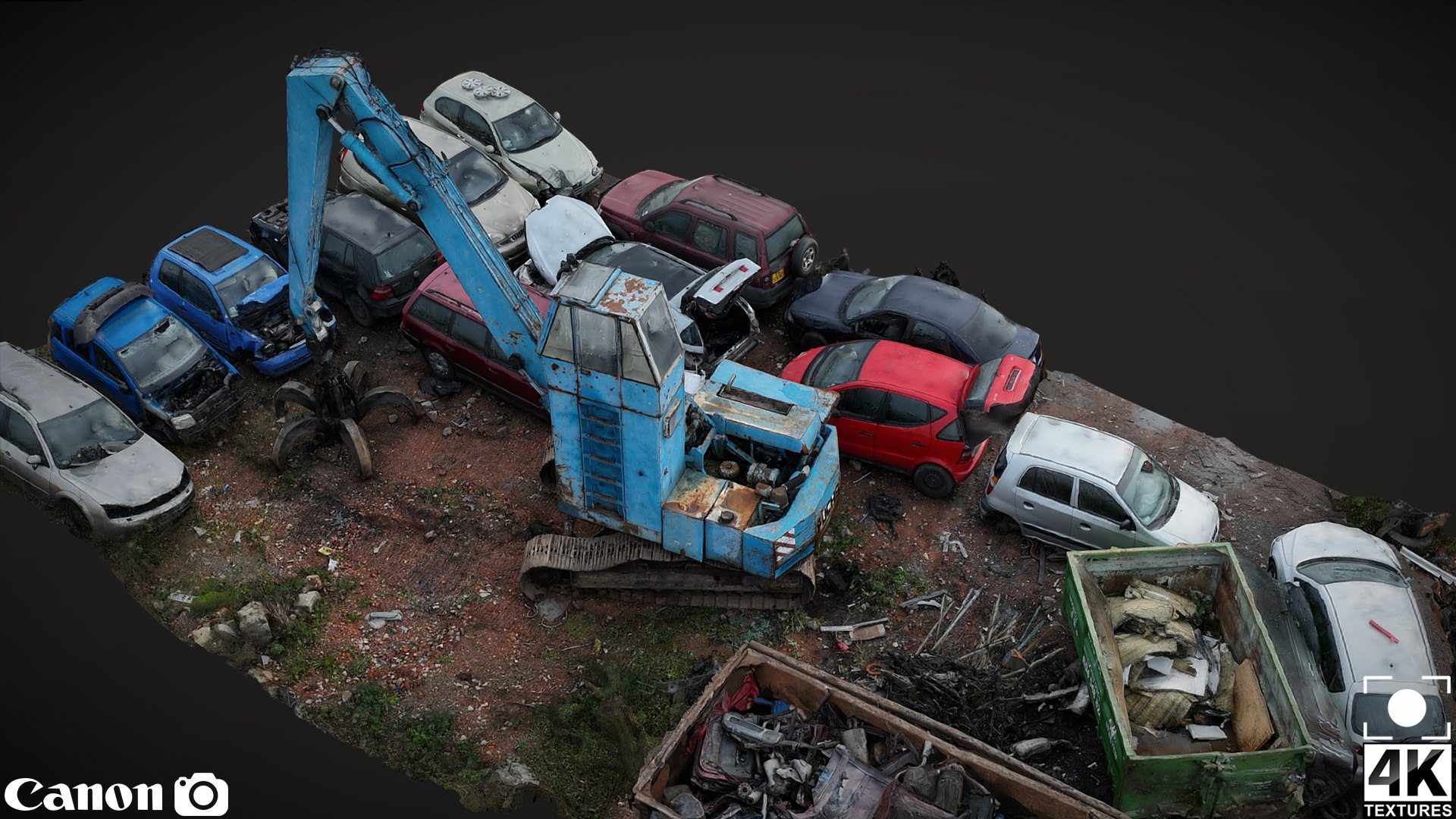 Cars Wreckage Machinery Terrain Photogrammetry 3D - TurboSquid 2225942