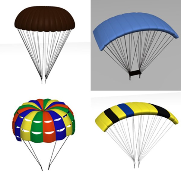 parachute air-drop cargo 3d model