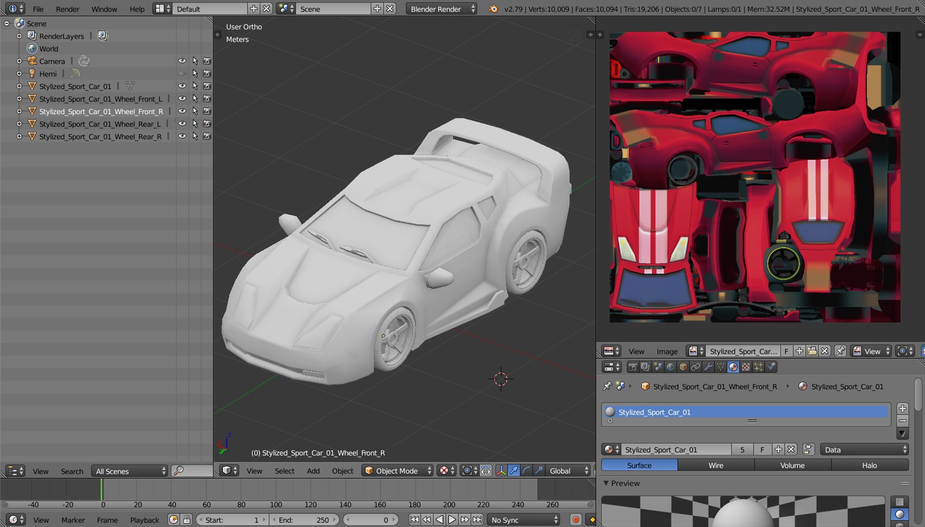 Stylized Sport Car PBR Game Ready 3D Model - TurboSquid 1810912